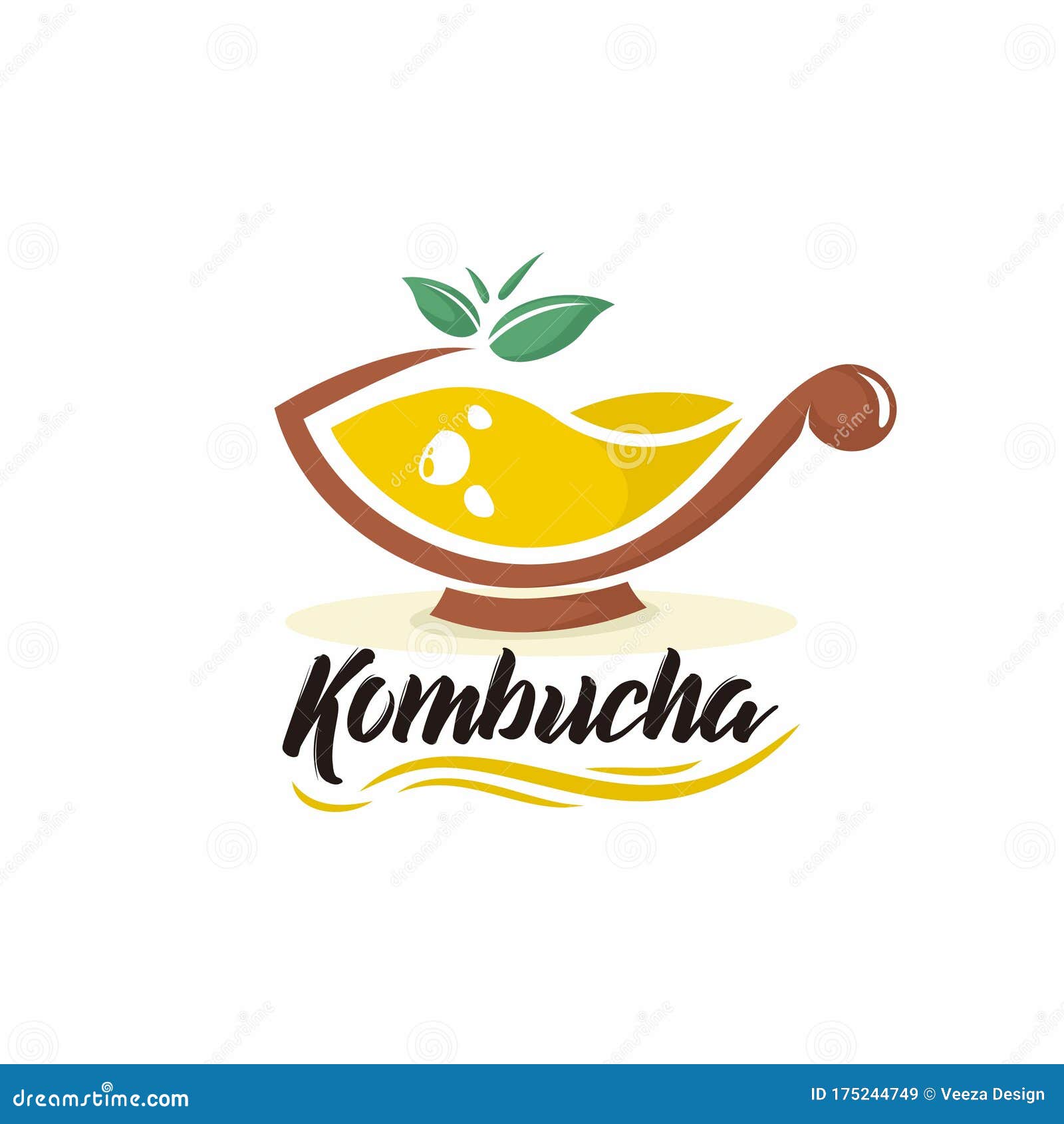 Kombucha Drink Logo Illustration Vector Stock Vector - Illustration of ...
