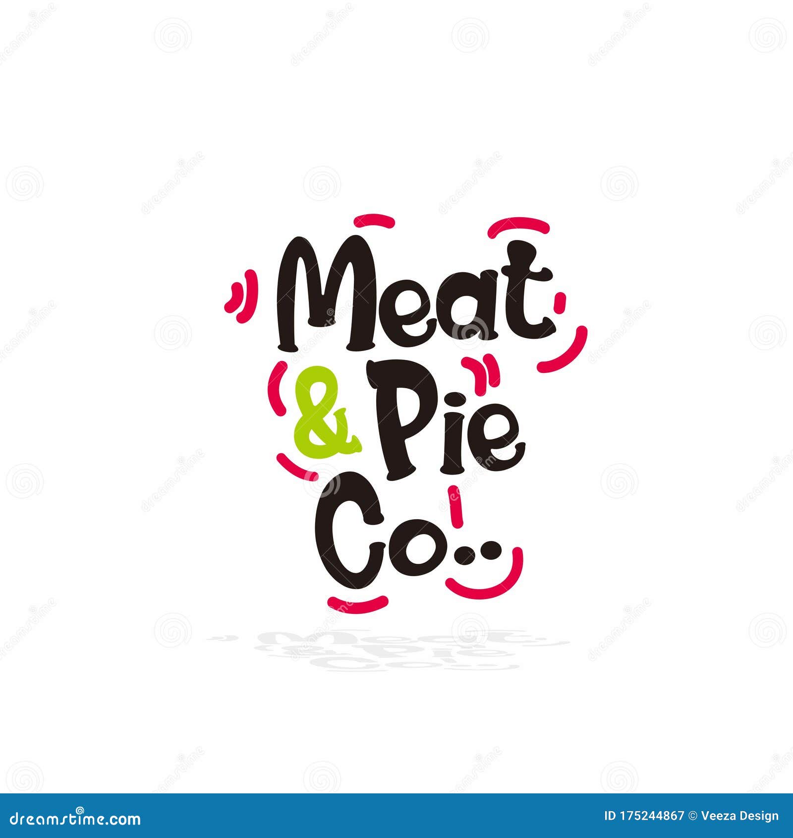 Meat and Pie Typography Logo Illustration Design Vector Stock Vector ...