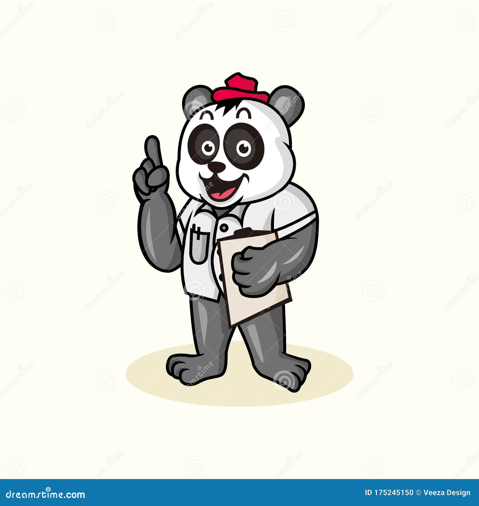 Professor Panda Funny Mascot Character Vector Stock Vector ...