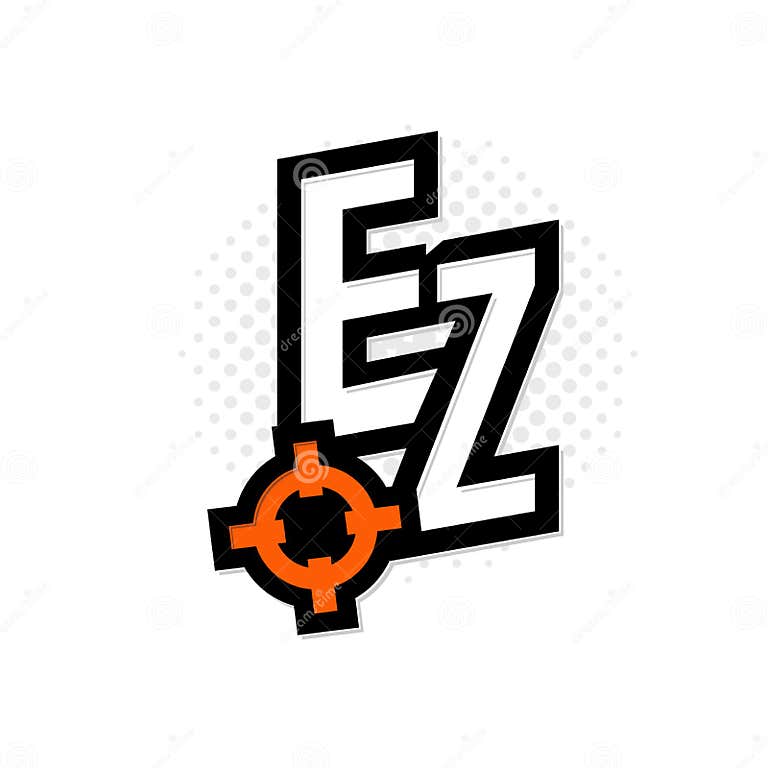 EZ Monogram Halftone Pop Art Badge Logo Template Stock Vector ...