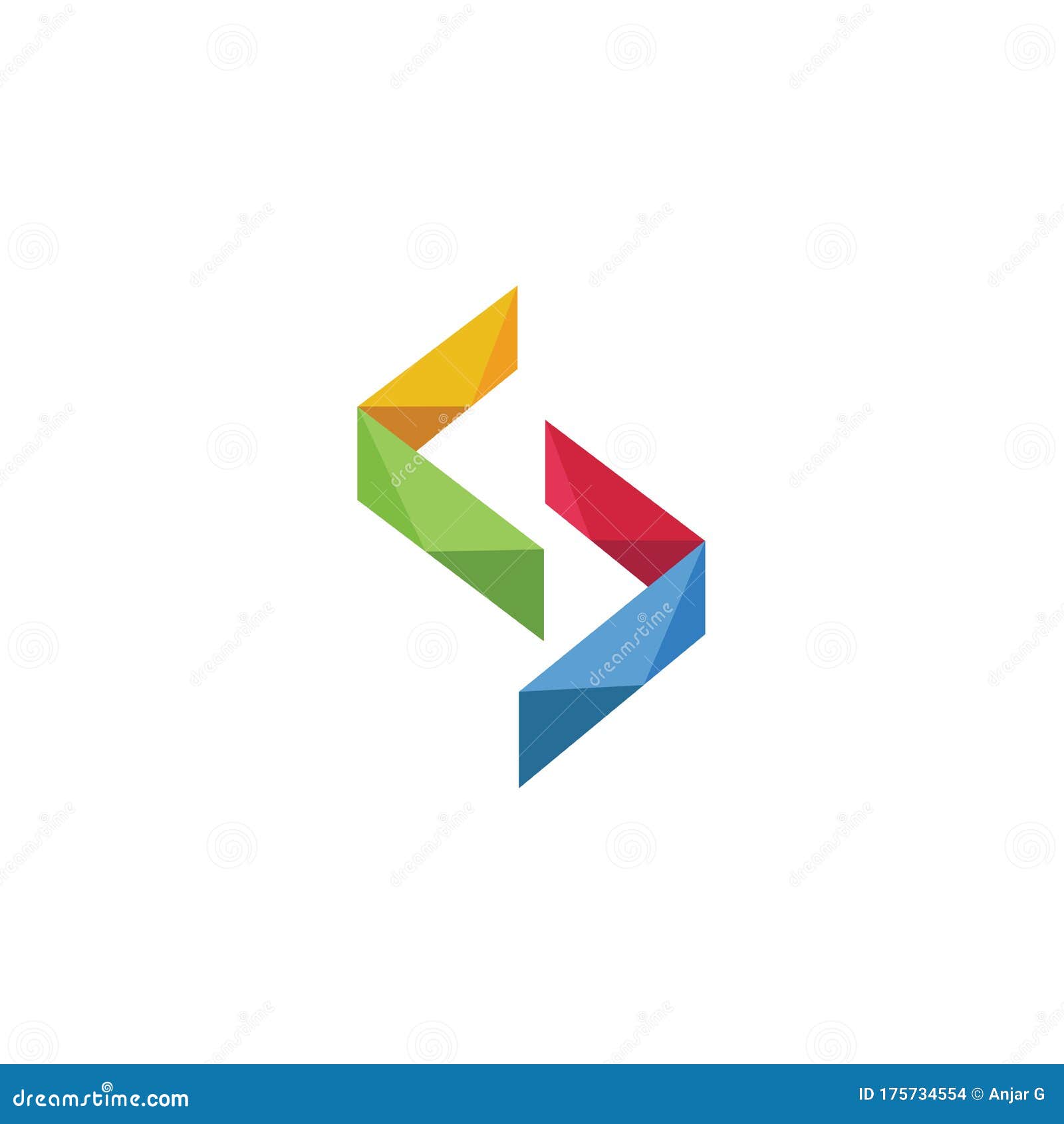 Colorful Geometric Polygonal Arrow Logo Icon Stock Vector ...