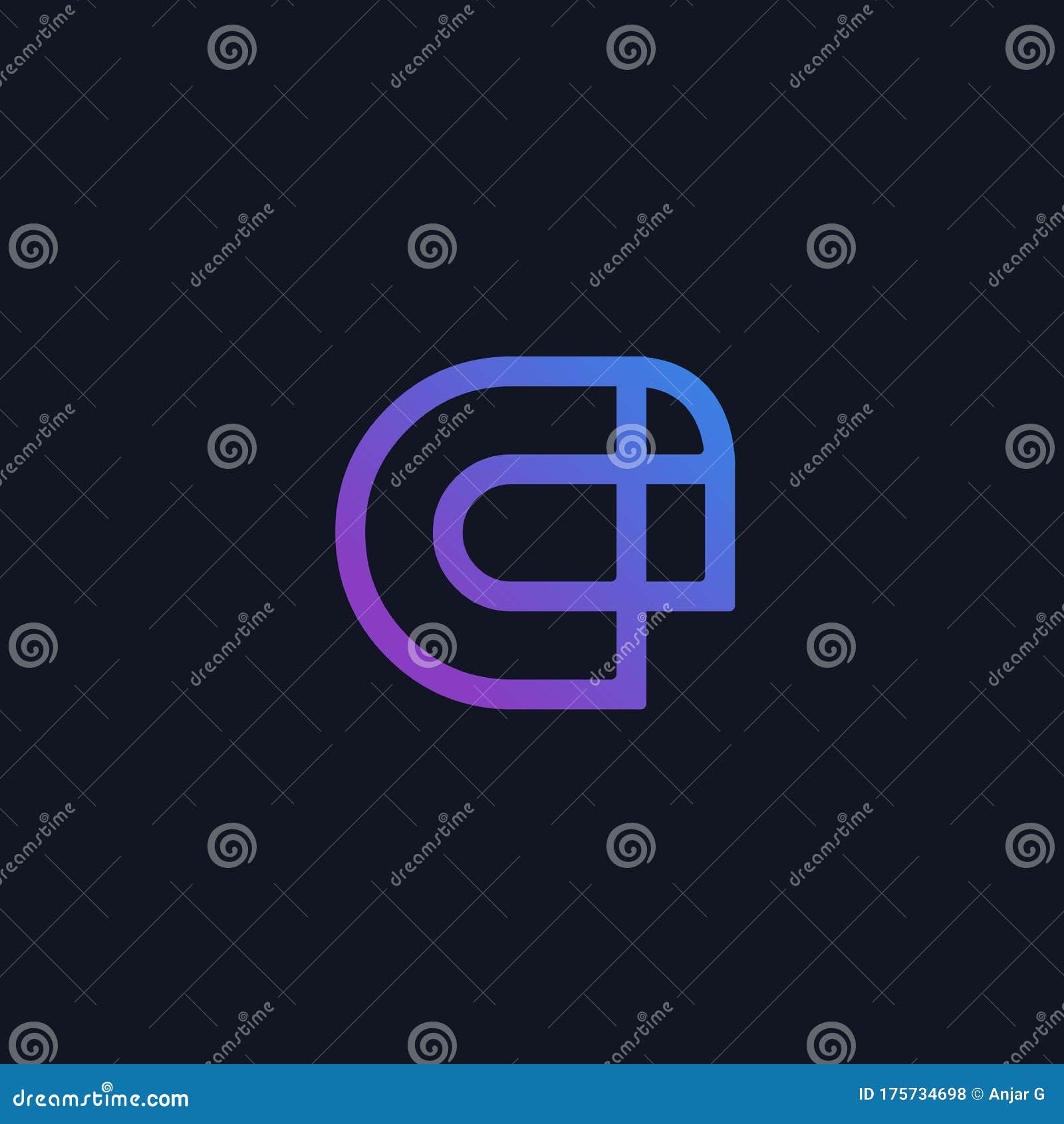 Modern Line Monogram Logo Icon Stock Vector - Illustration of ...