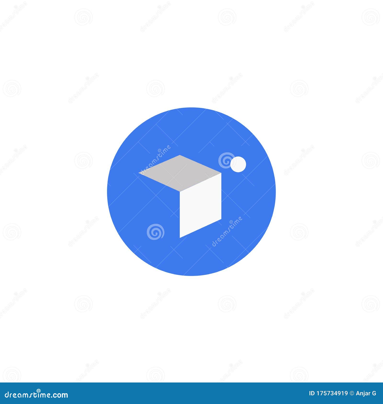 3d Flat Style Box Trendy Round Icon Stock Vector - Illustration of ...
