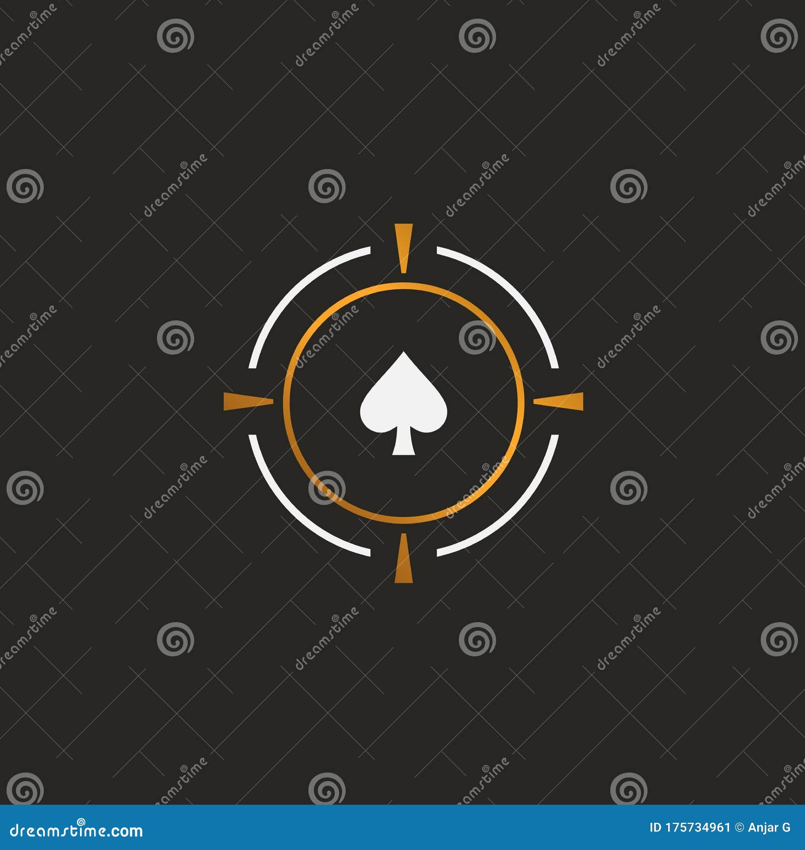 Vintage Gold Crosshair Spades Poker Logo Icon Stock Vector ...