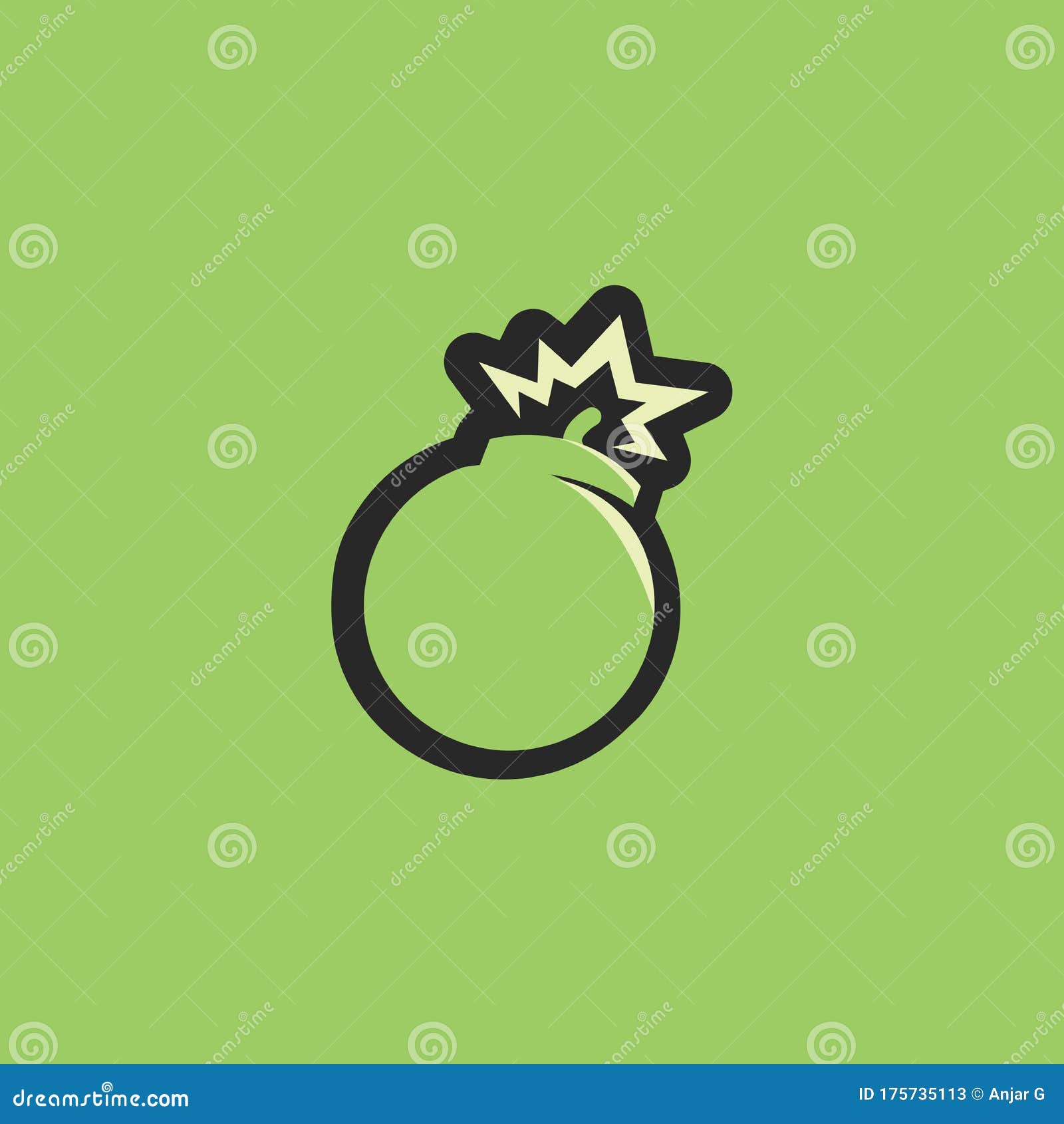 Green Cartoon Explosive Bomb Logo Icon Stock Vector - Illustration of ...