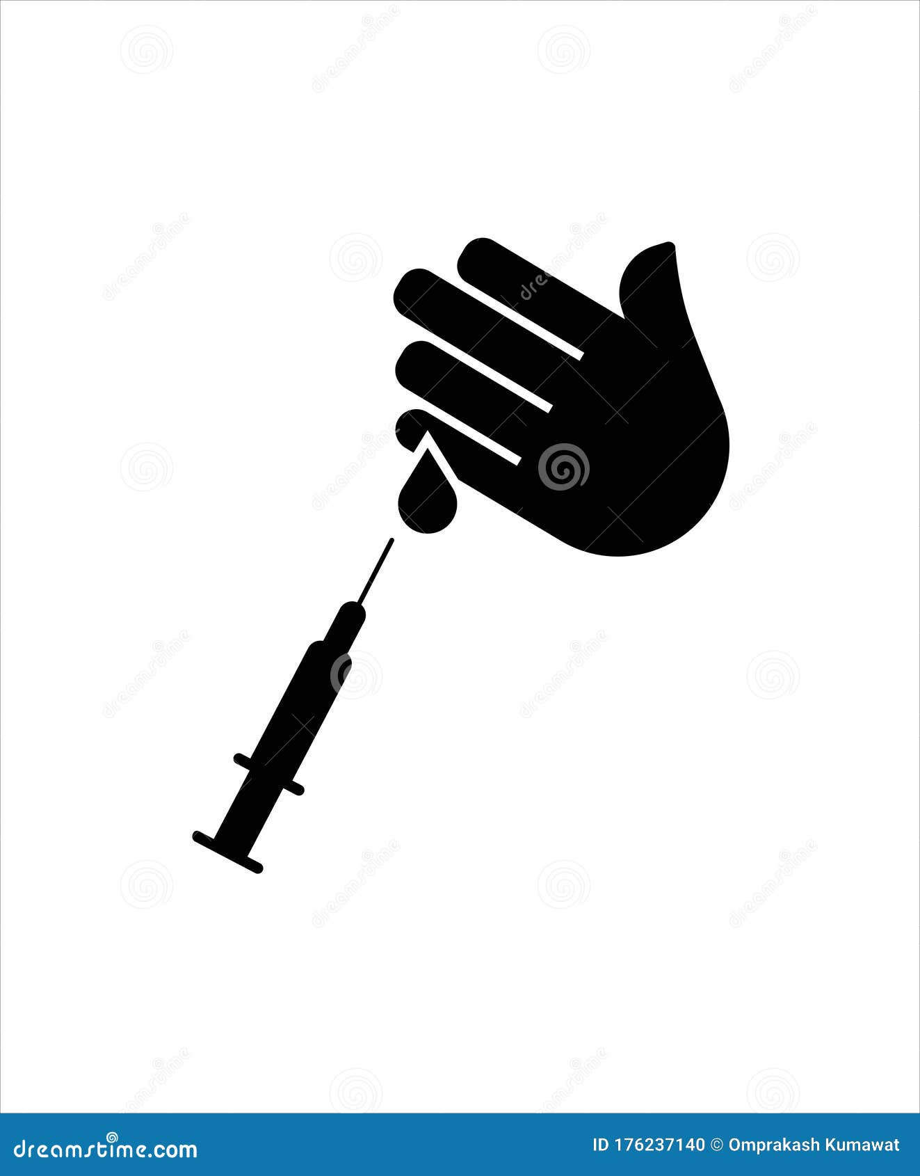 Blood Test Flat Icon,hand with Injection Flat Icon. Stock Vector ...