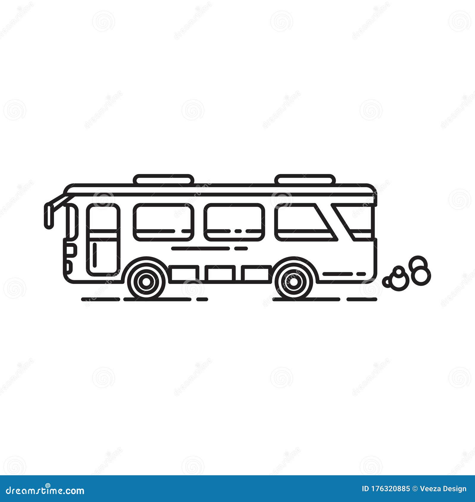 Simple Icon of Bus Line Art Design Vector Stock Vector - Illustration ...