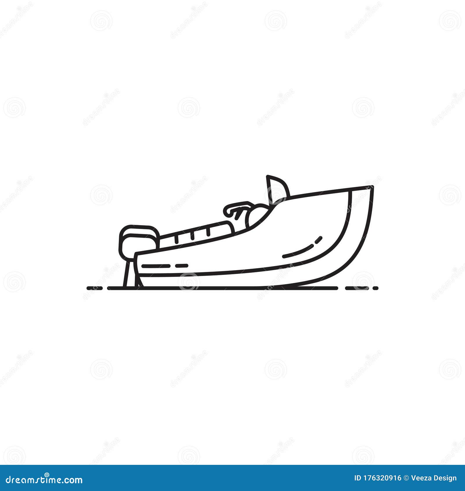 Simple Speed Boat Icon Line Art Vector Stock Vector - Illustration of ...