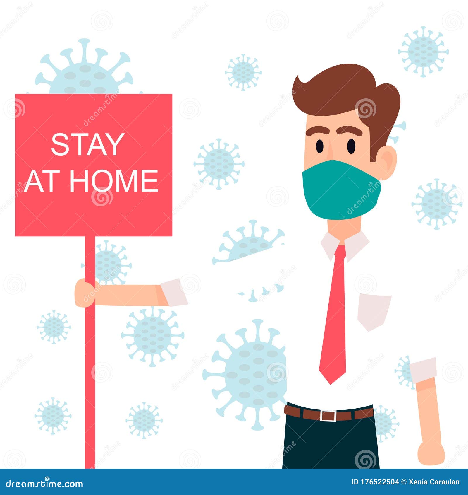 Stay Home Save Lives Quarantine Coronavirus Illustration for Social ...