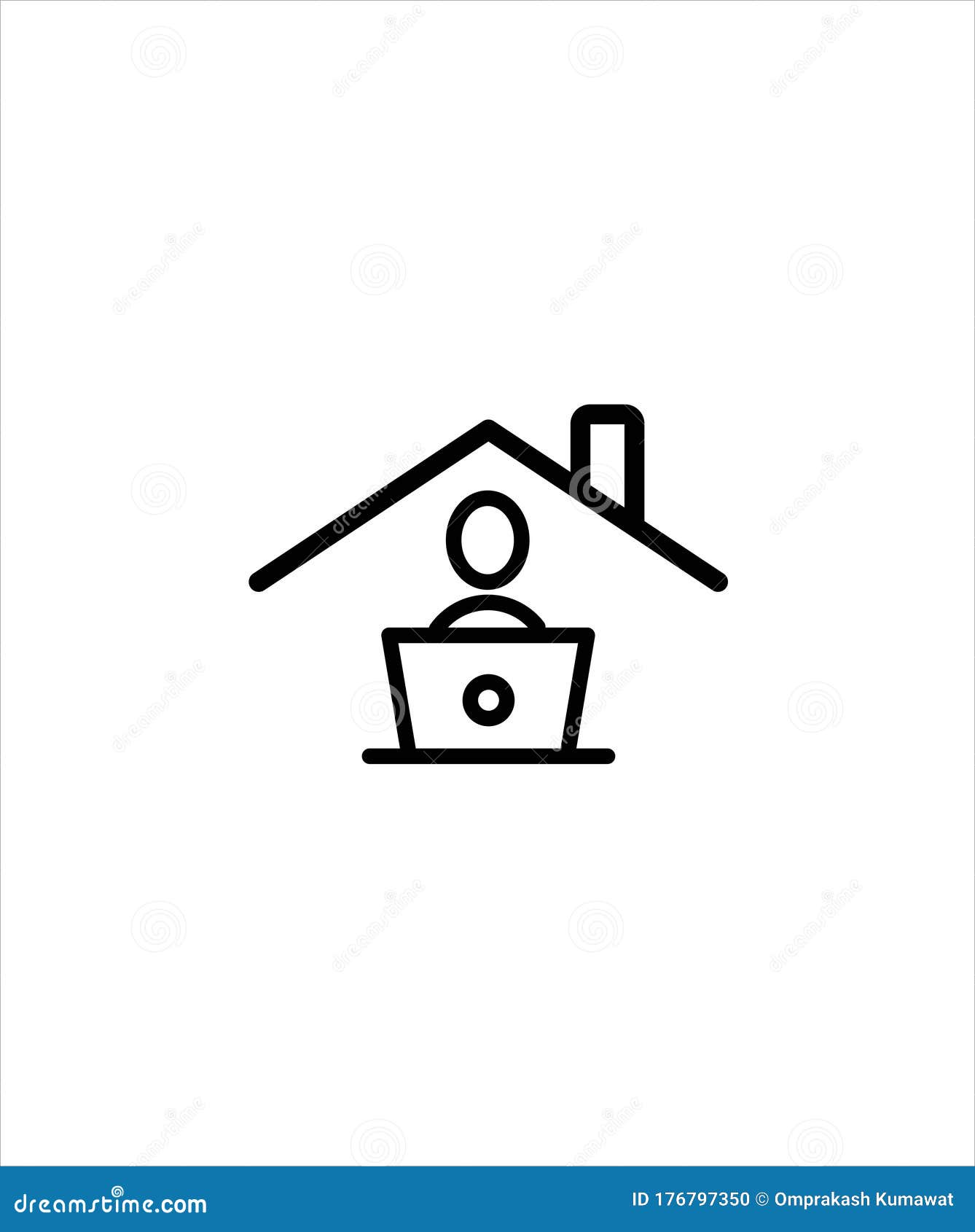 Work from Home Line Icon,vector Best Flat Line Icon. Stock Vector ...
