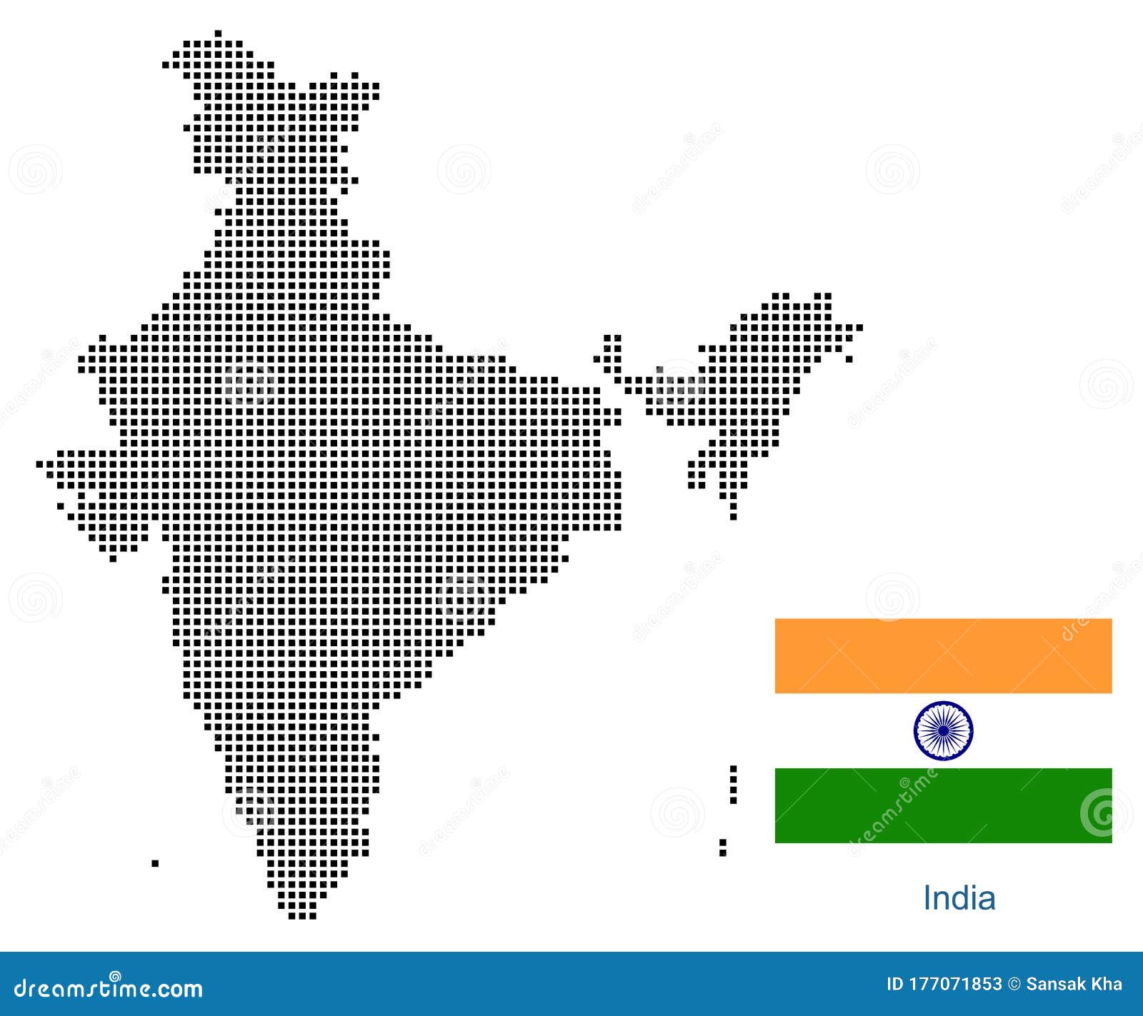 India Map Dots Cartoon Vector | CartoonDealer.com #11005923