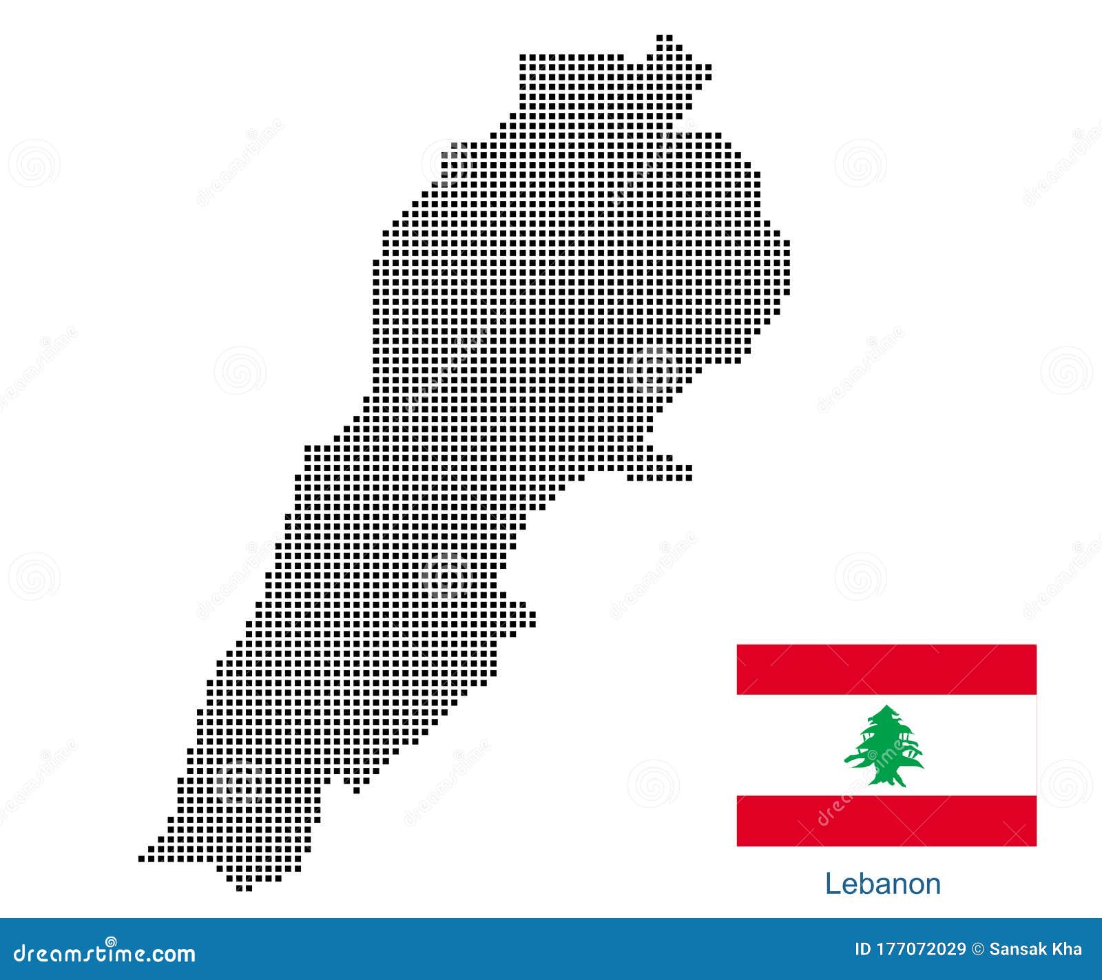 Abstract Map Of Lebanon - Vector Illustartion Of Striped Gold Colored ...