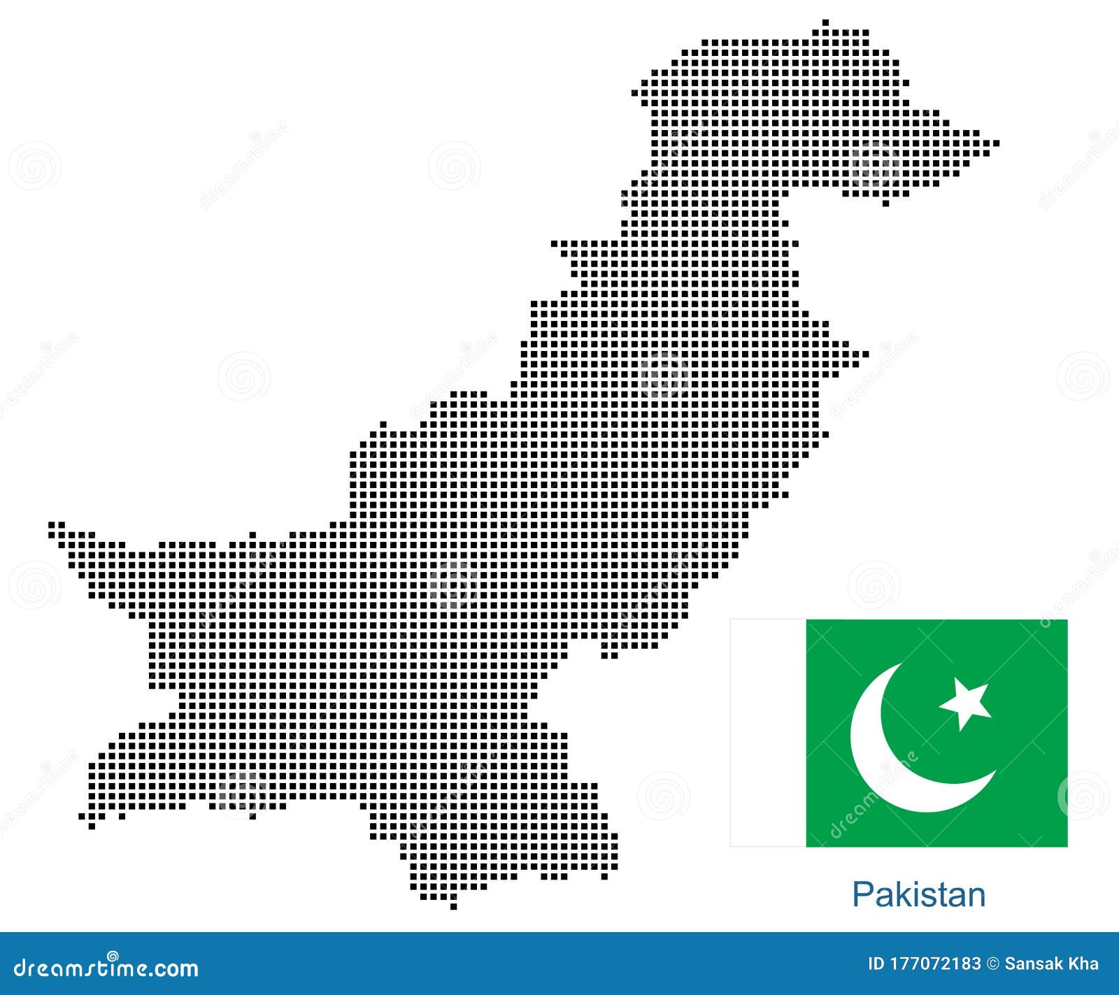 Abstract Map Of Pakistan - Vector Illustration Of Striped Map ...