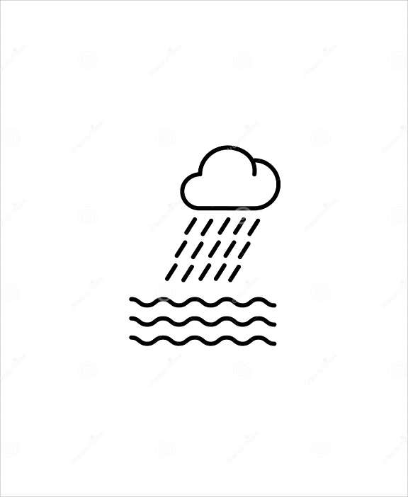 Rain Line Icon,vector Best Line Design Icon,heavy Rain Line Icon. Stock ...