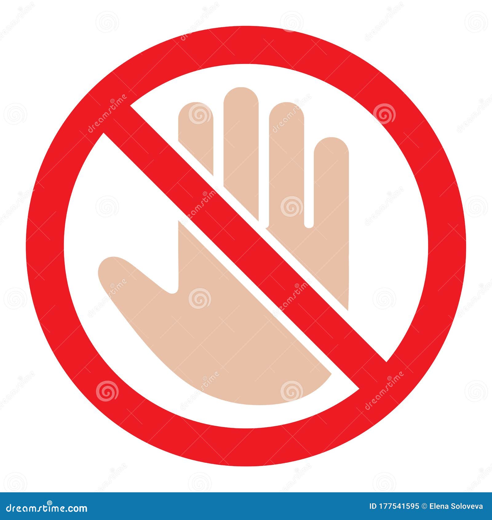 Stop Sign with Hand Symbol in a Red Crossed Out Circle on a White ...