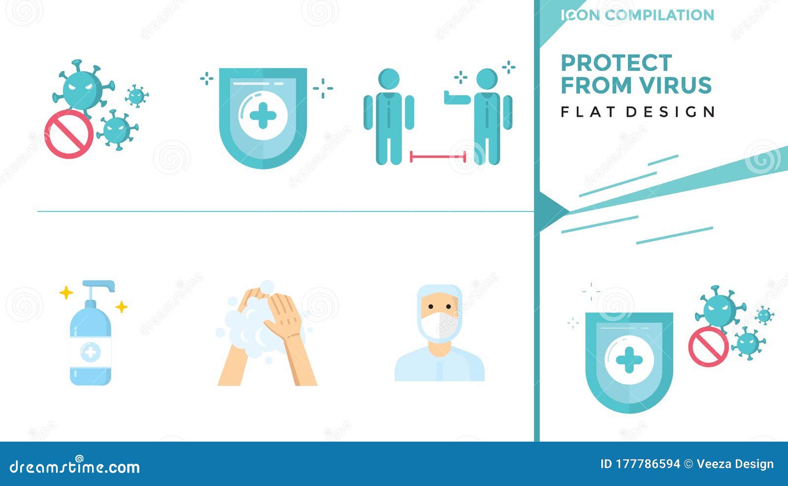 Protect Yourself from Virus Icon Compilation Stock Vector ...