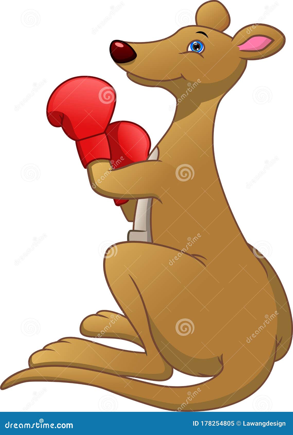 Cartoon Cute Kangaroo Boxing Stock Vector - Illustration of mammal ...