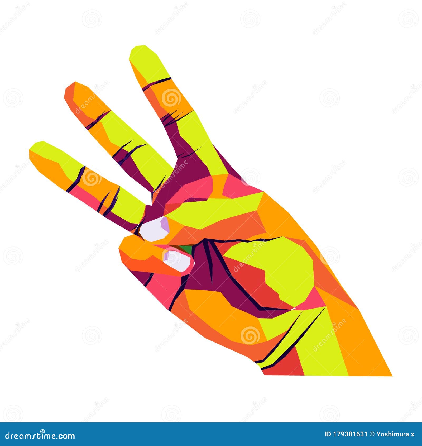 Wpap Human Hands with Three Fingers Stock Illustration - Illustration ...