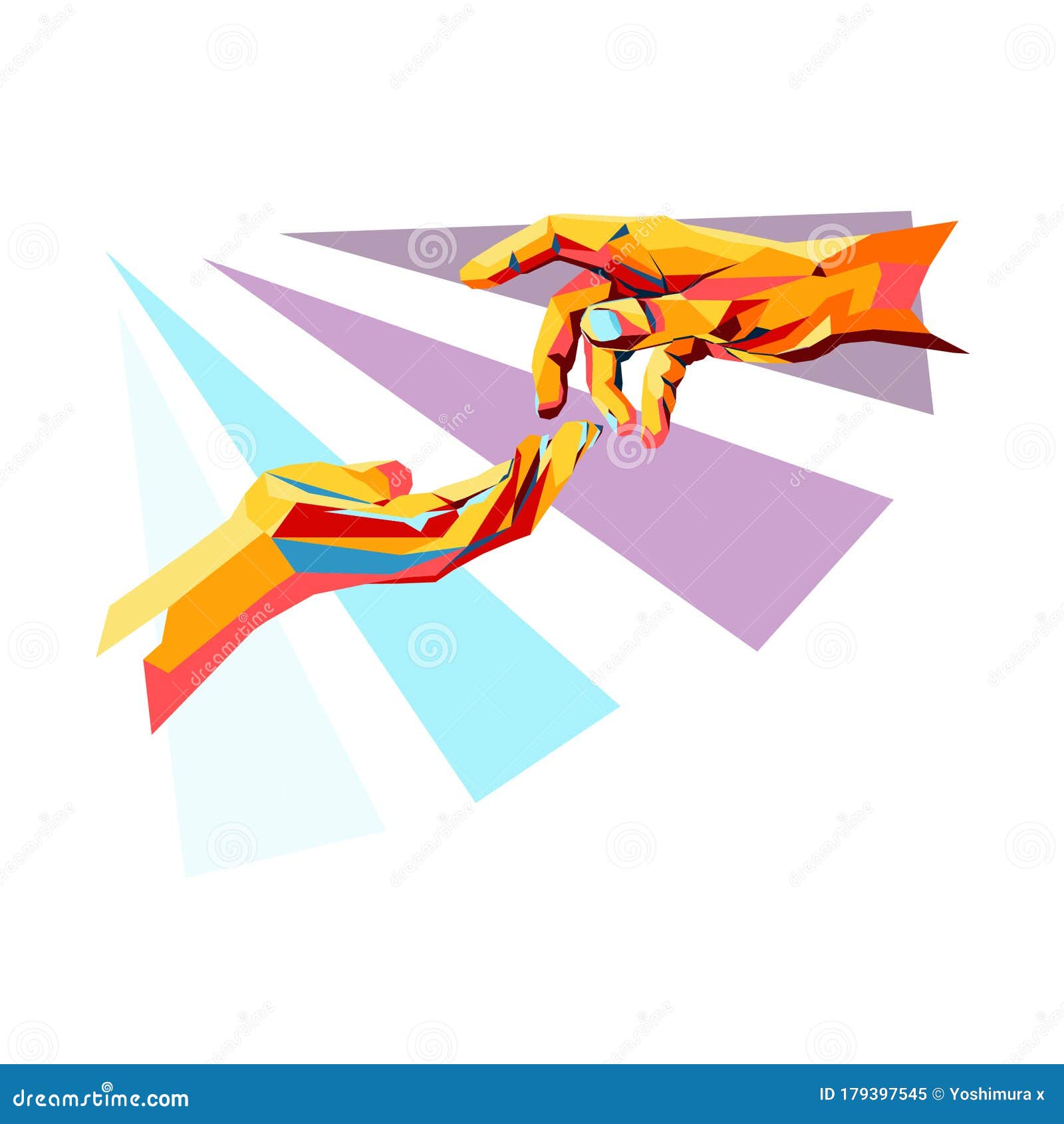 WPAP. Abstract Style of Pop Art Like Two Hands. Stock Vector ...