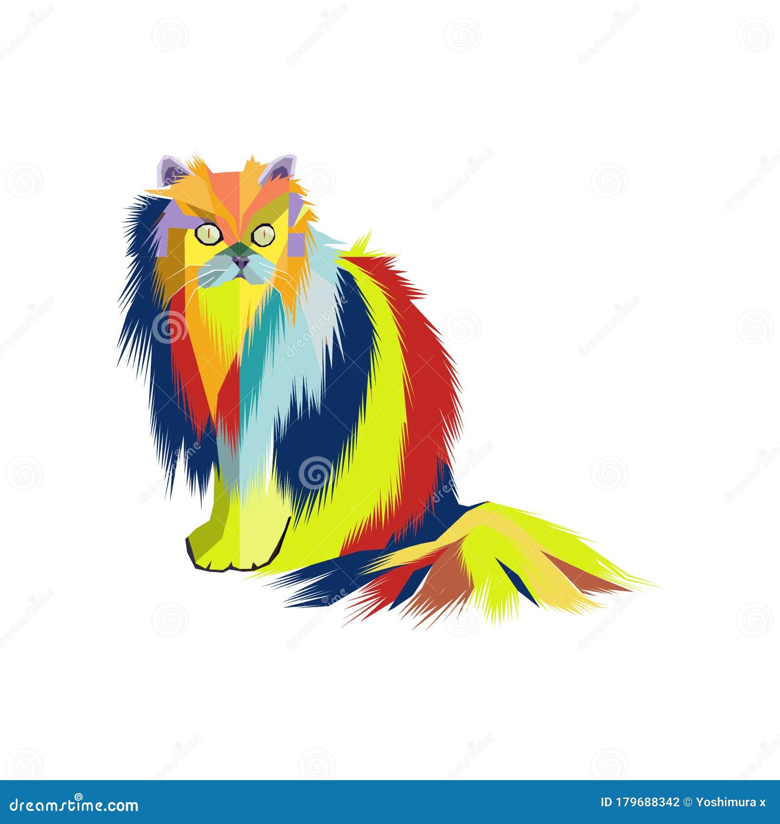 WPAP. Abstract Style of Pop Art Like a Cat. Stock Vector - Illustration ...