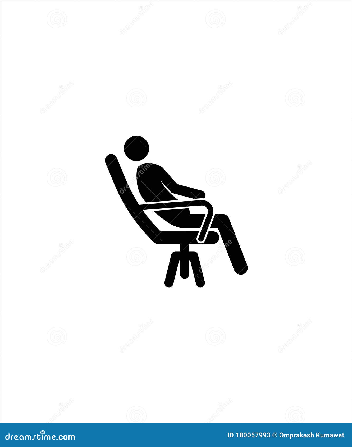 Icon Man Sitting On A Chair, Isolated Stick Figure Pictogram Vector ...
