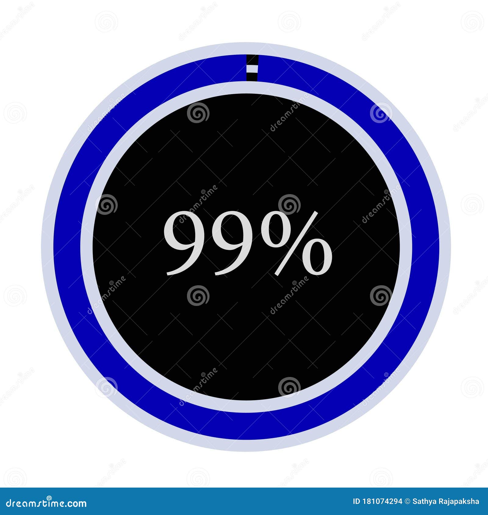 Circle Percentage Diagrams Meter Showing 99 Stock Vector - Illustration ...
