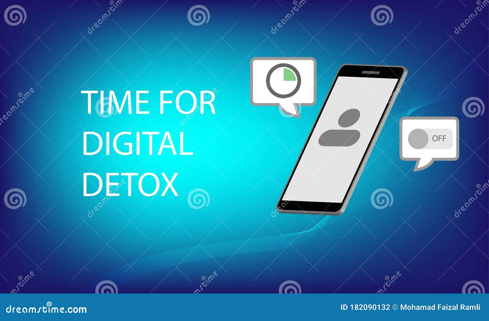 Vector Illustration of Mobile Phone with Speech Bubbles of Clock with ...