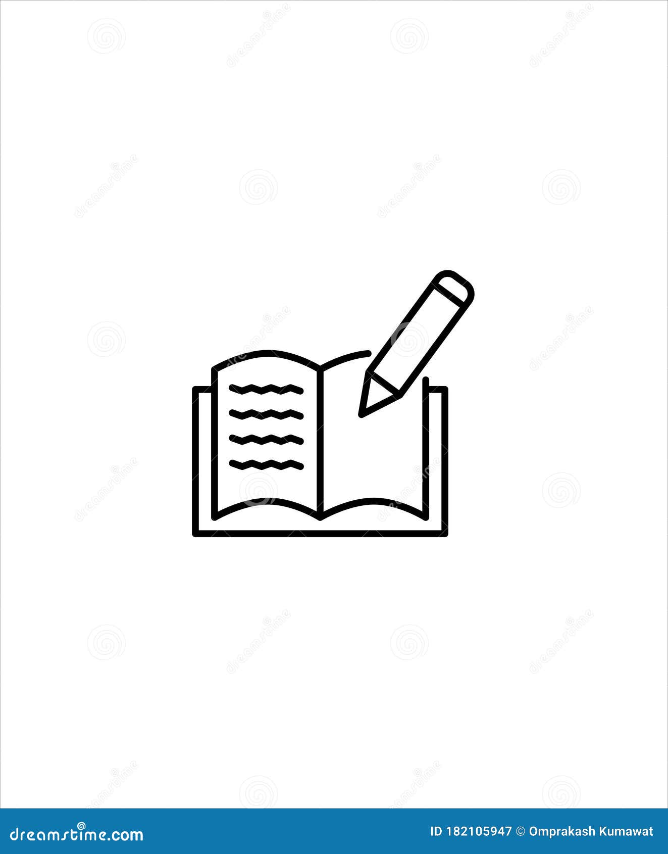 Book with Pencil Icon,open Book Icon,vector Best Line Icon. Stock ...