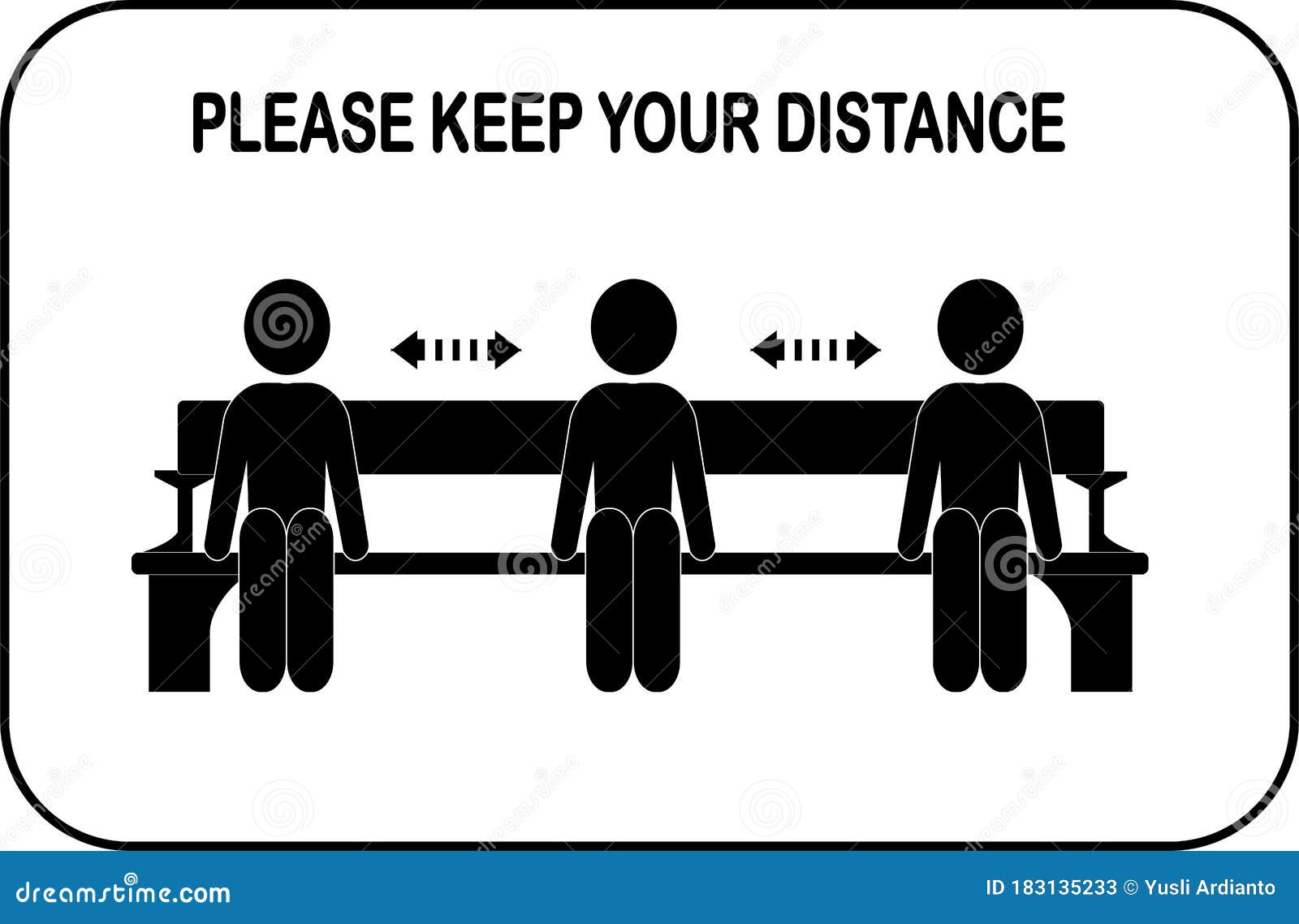 Please Keep Distance, Advice for Social Distancing,when Sitting in a ...