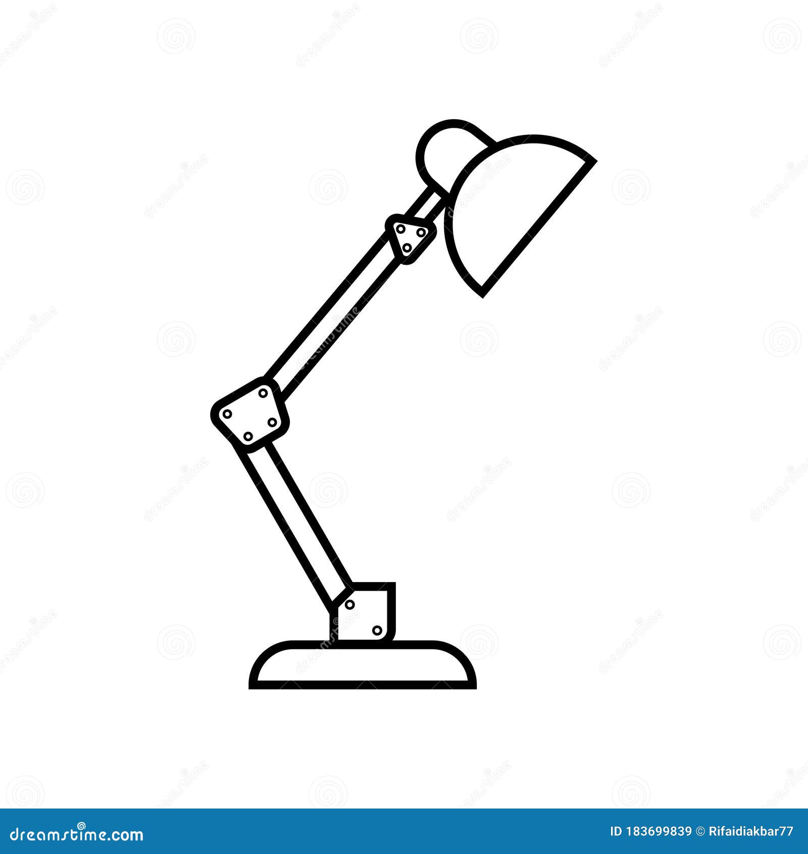 Desk Lamp Object with Outline Style Stock Vector - Illustration of ...