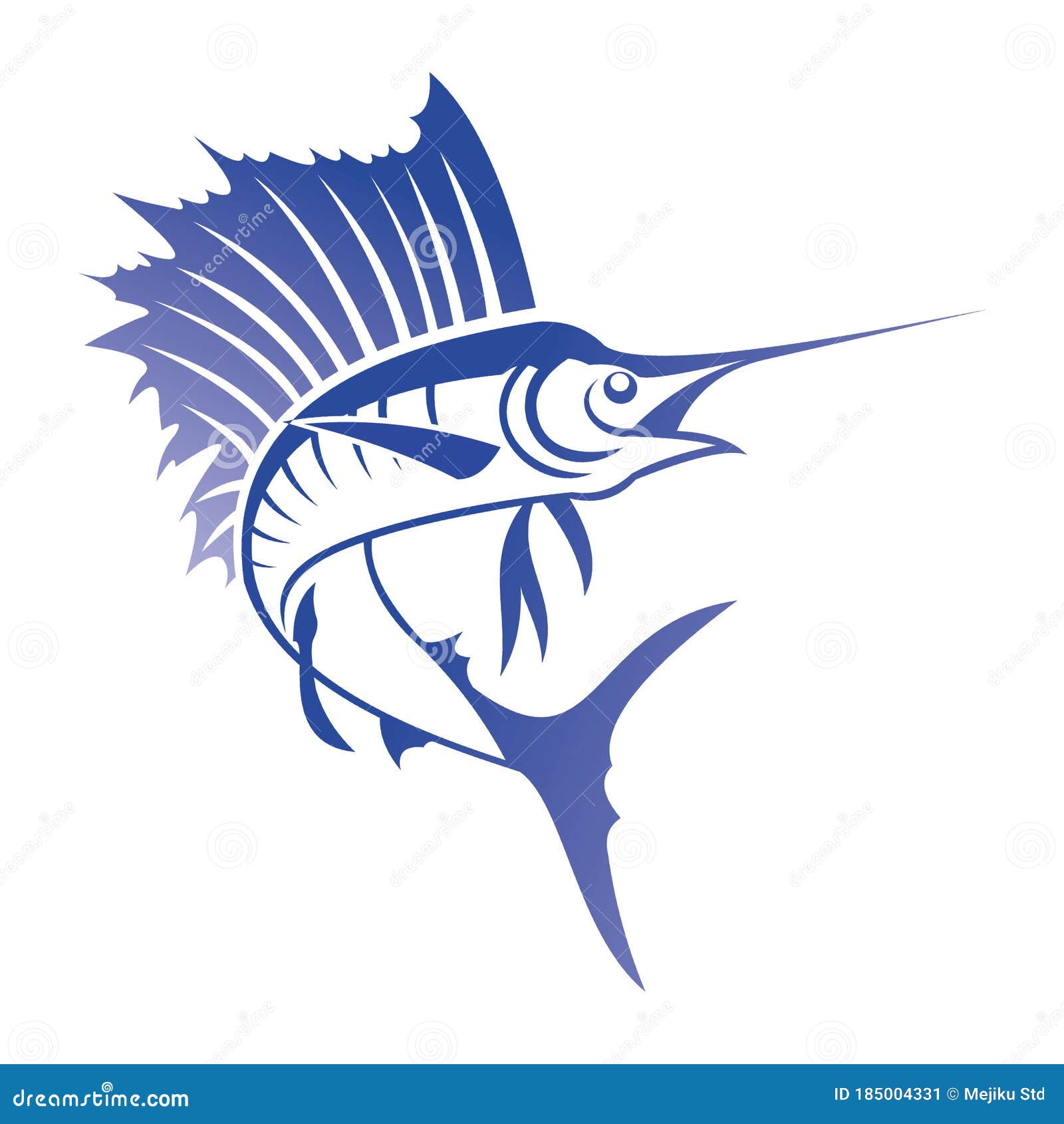 Vector Illustration of a Beautiful Sailfish Stock Vector - Illustration ...