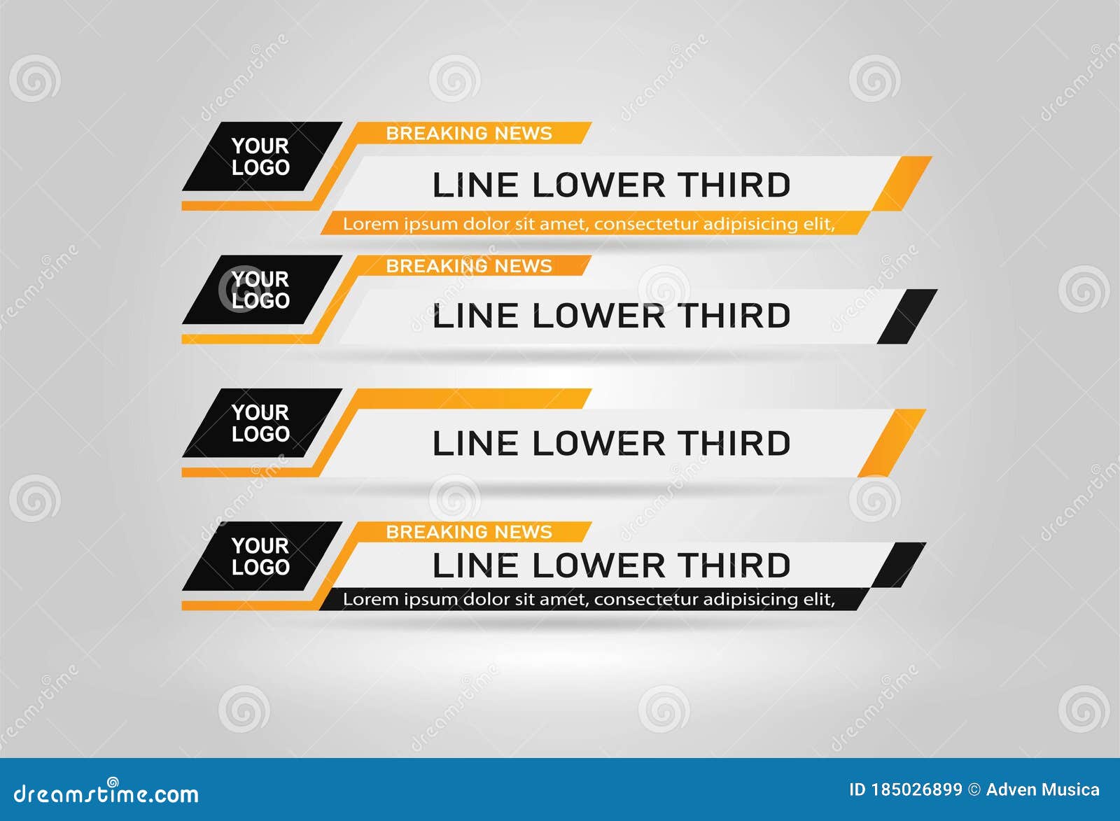 TV News Bars Set Vector. Streaming Video News Sign. Stock Vector ...