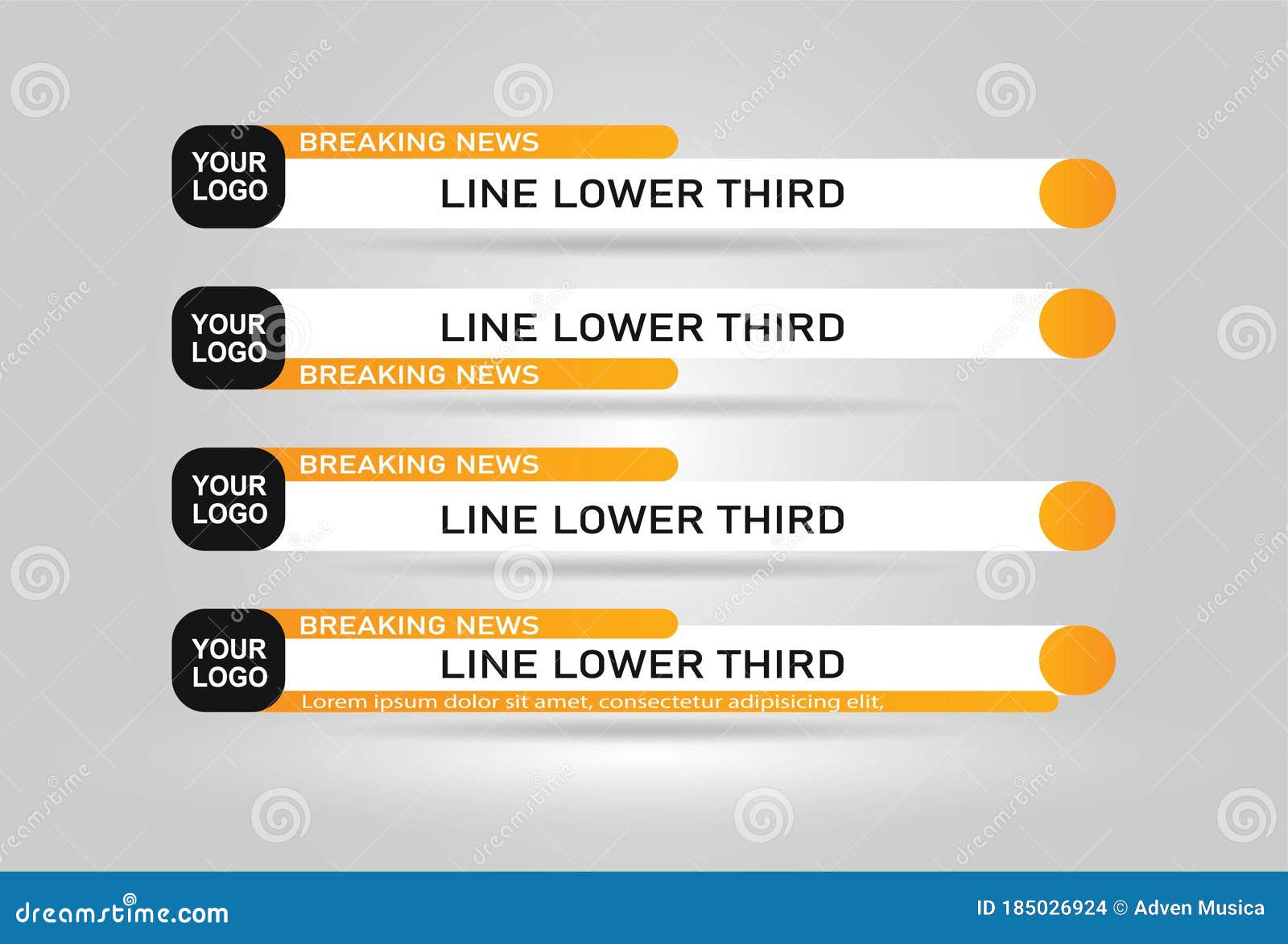 TV News Bars Set Vector. News Lower Thirds Pack Stock Vector ...
