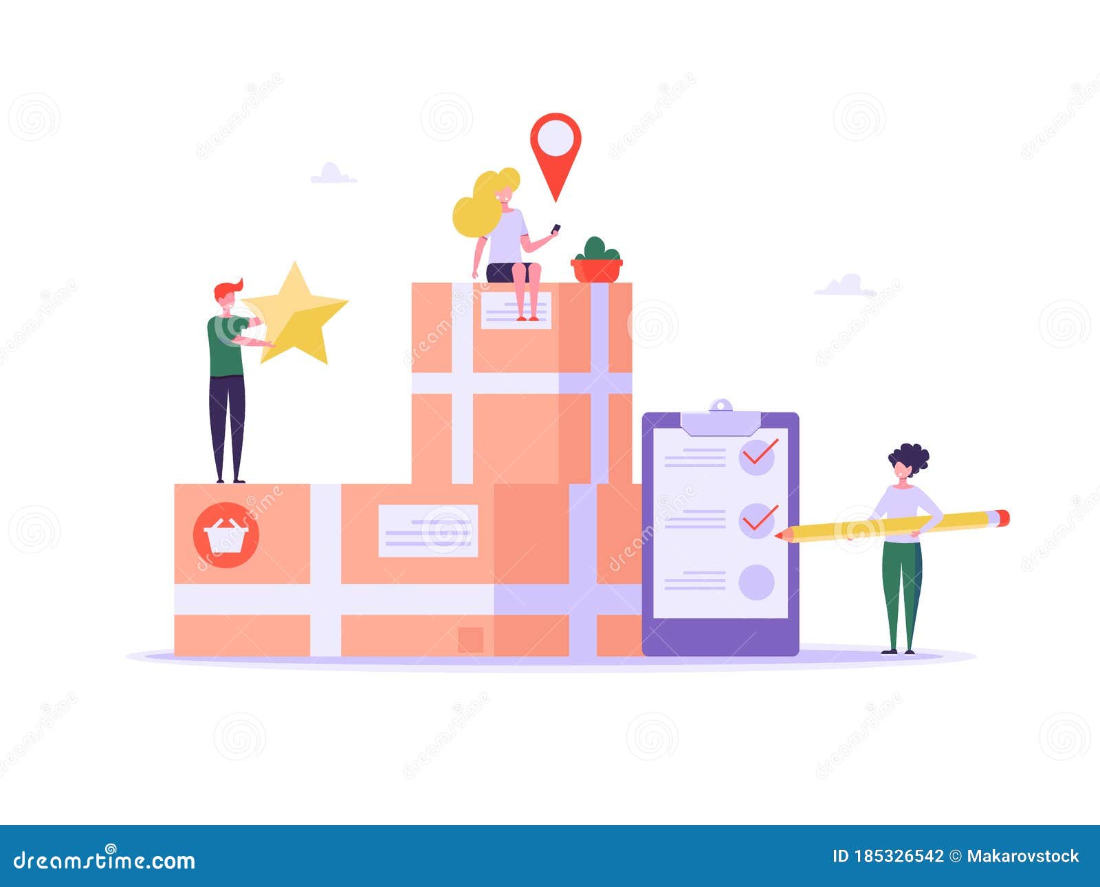 Concept of Delivery, Shipping, Online Service, Feedback Stock Vector ...