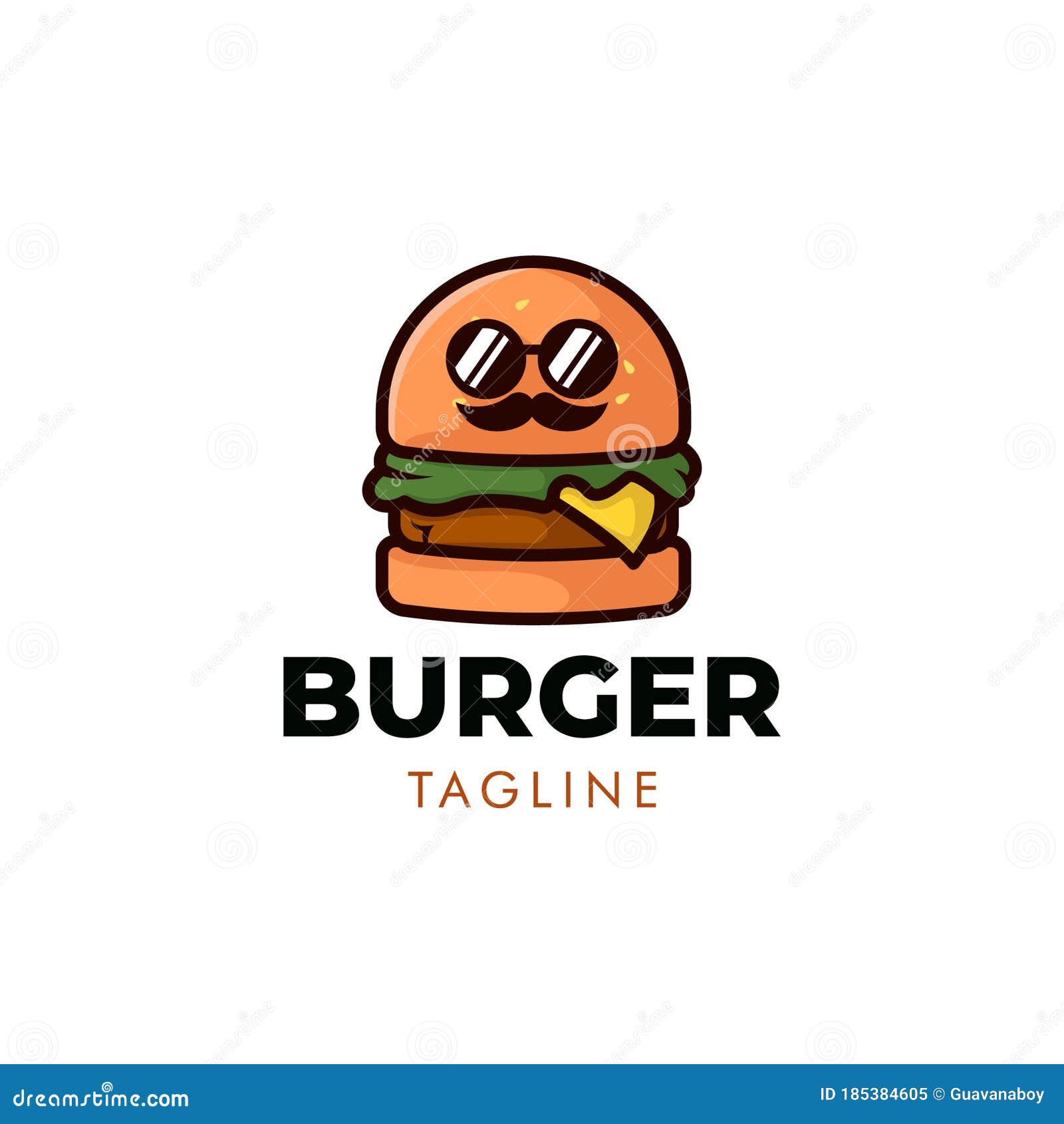 Simple Burger Logo Design Template Stock Vector - Illustration of meal ...