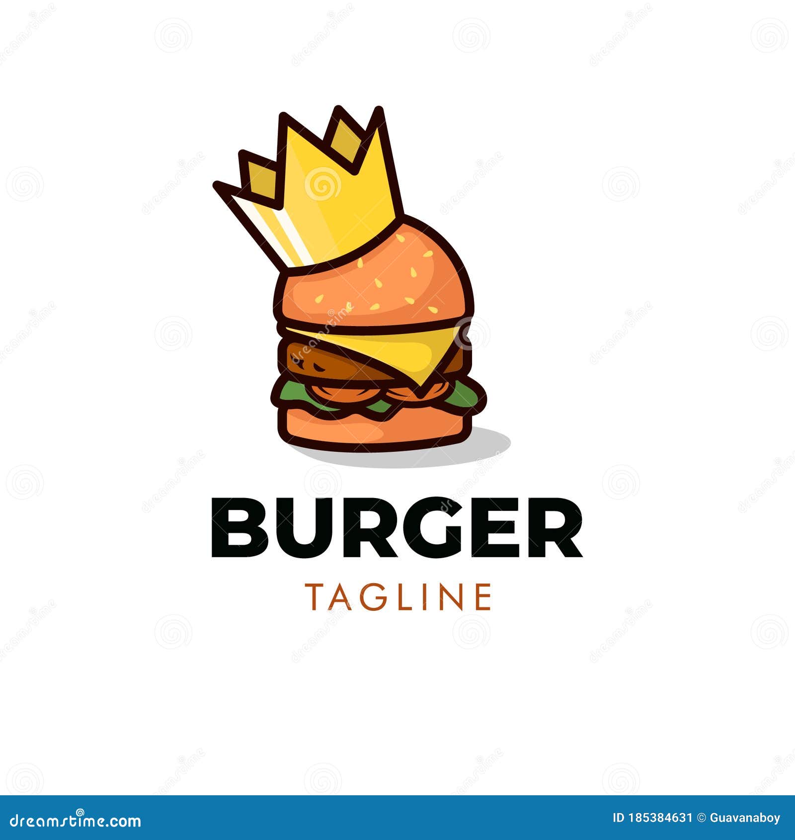 Simple Burger Logo Design Template Stock Vector - Illustration of label ...