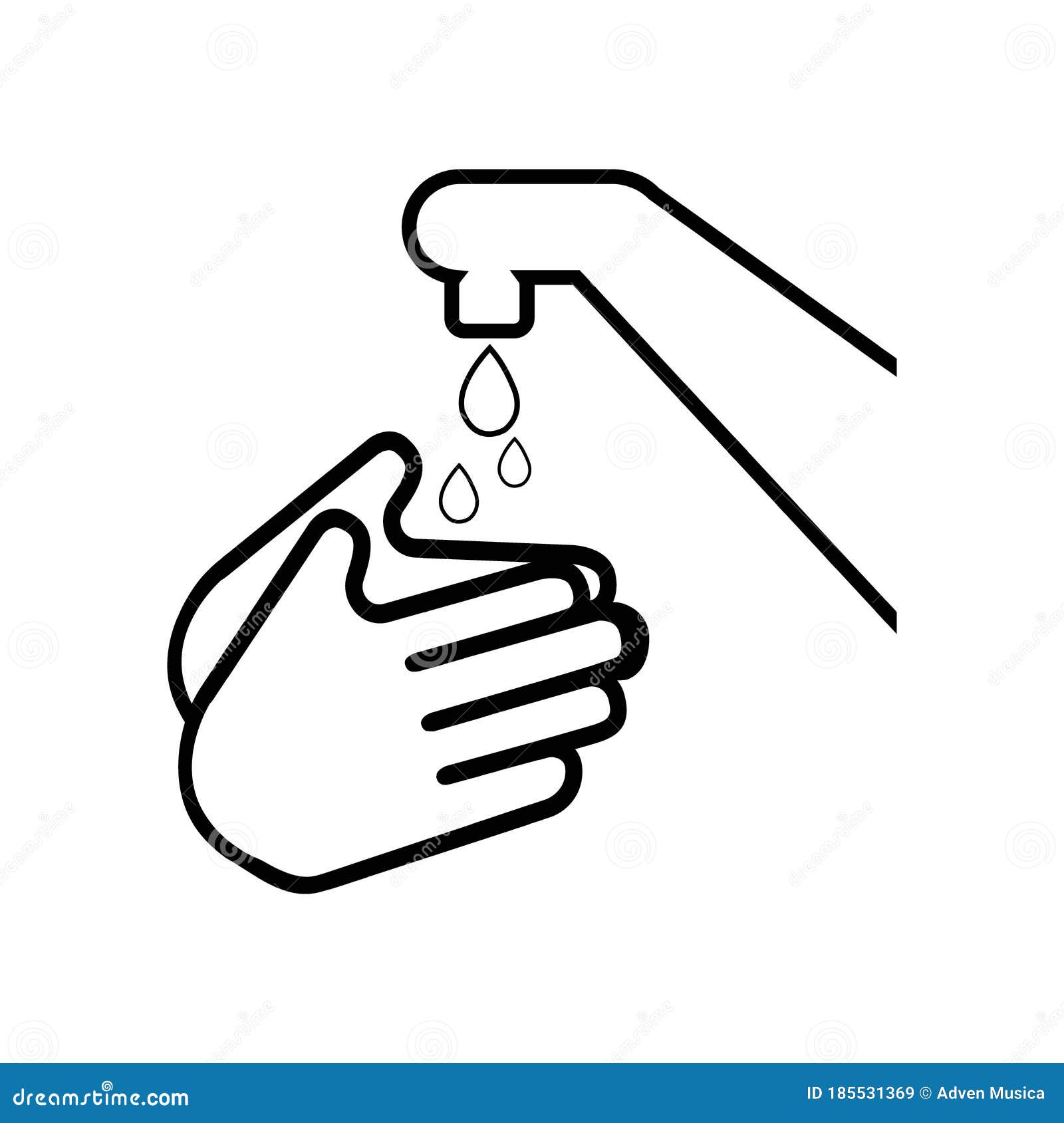 Wash Your Hands or Safe Hand Washing Vector Symbol. Stock Vector ...