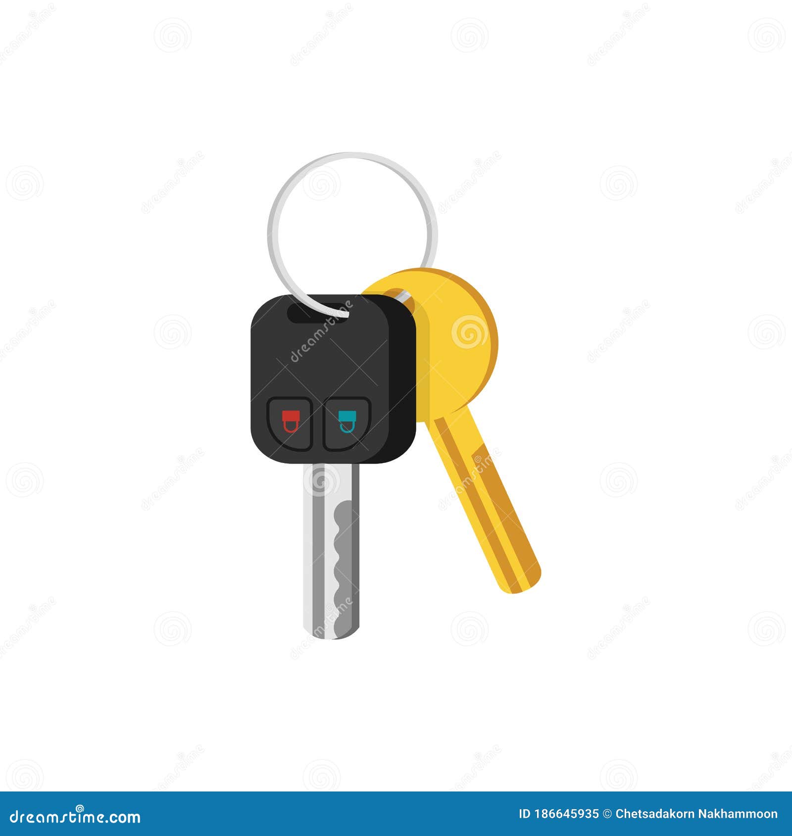 Car Key Simple Flat Style Isolated on White Stock Vector - Illustration ...