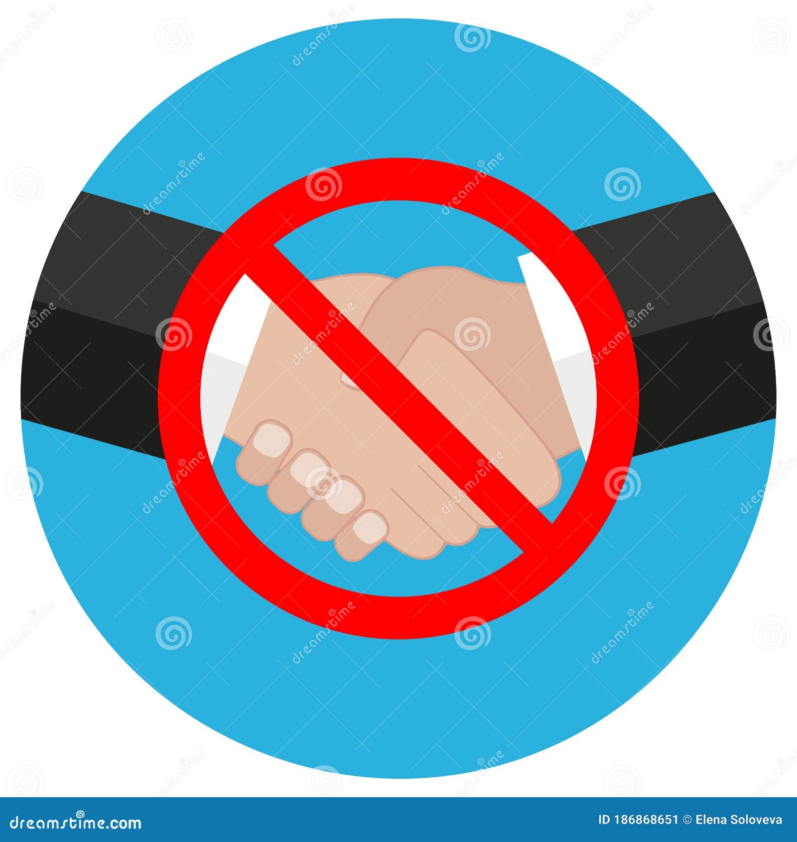 Illustration of a Prohibition Sign No Handshake in a Red Crossed Circle ...