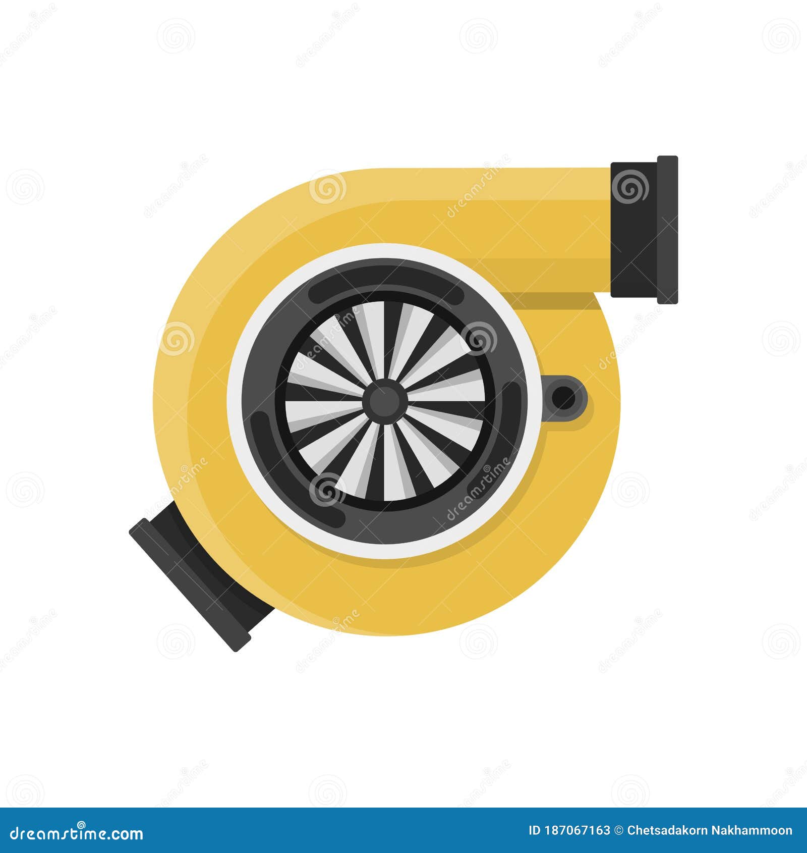 Car Engine Turbo Symbol Concept In Cartoon Illustration Vector ...