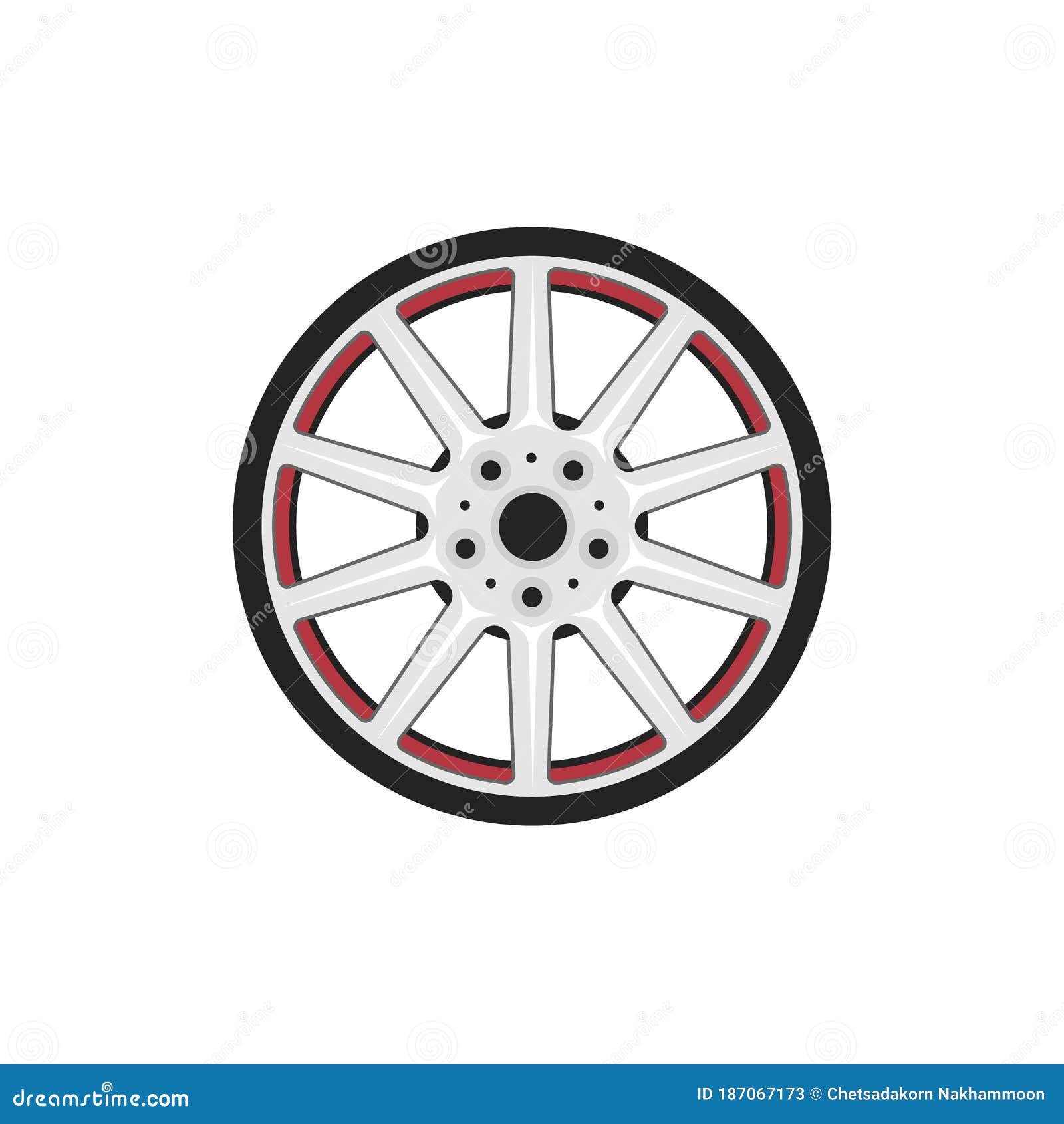 Car Mag Wheel Flat Style Isolated on White. Stock Vector - Illustration ...