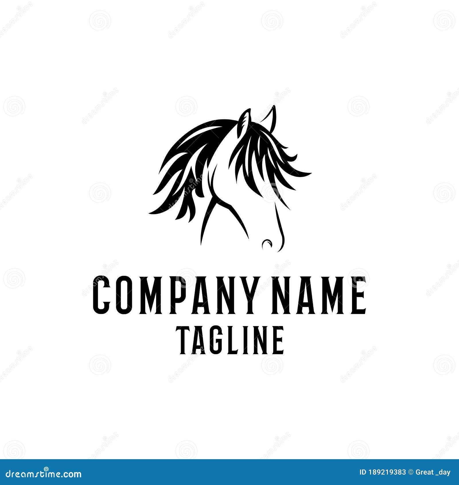 Black Stallion Line Art Head Icon Vector Inspiration Stock Vector ...
