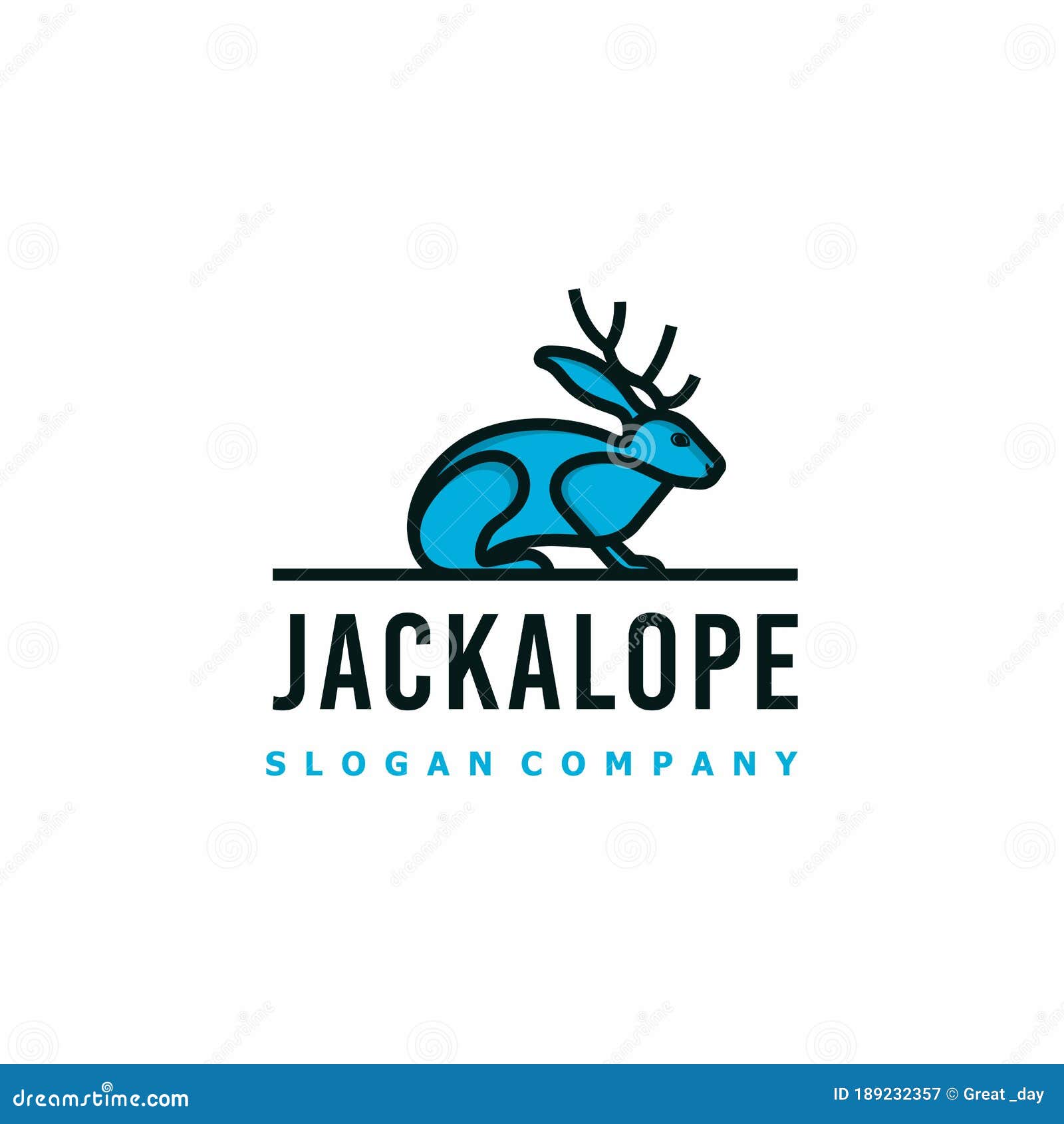 Jackalope Line Art Vector Logo Inspiration | CartoonDealer.com #189232376