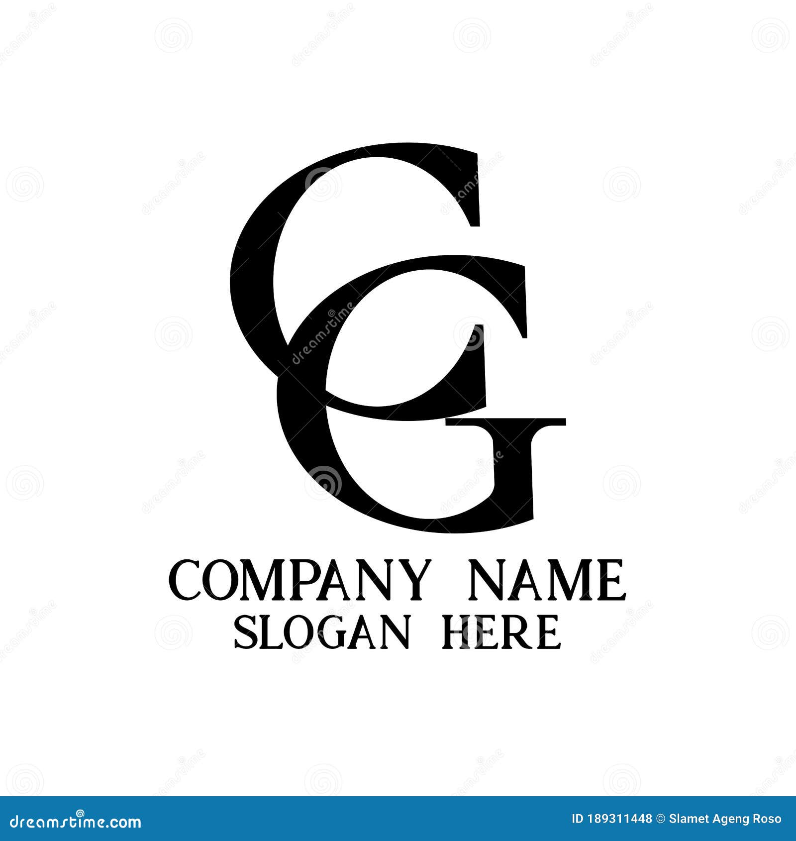 CG Letter Logo Design with Creative Modern Trendy Typography and Black ...