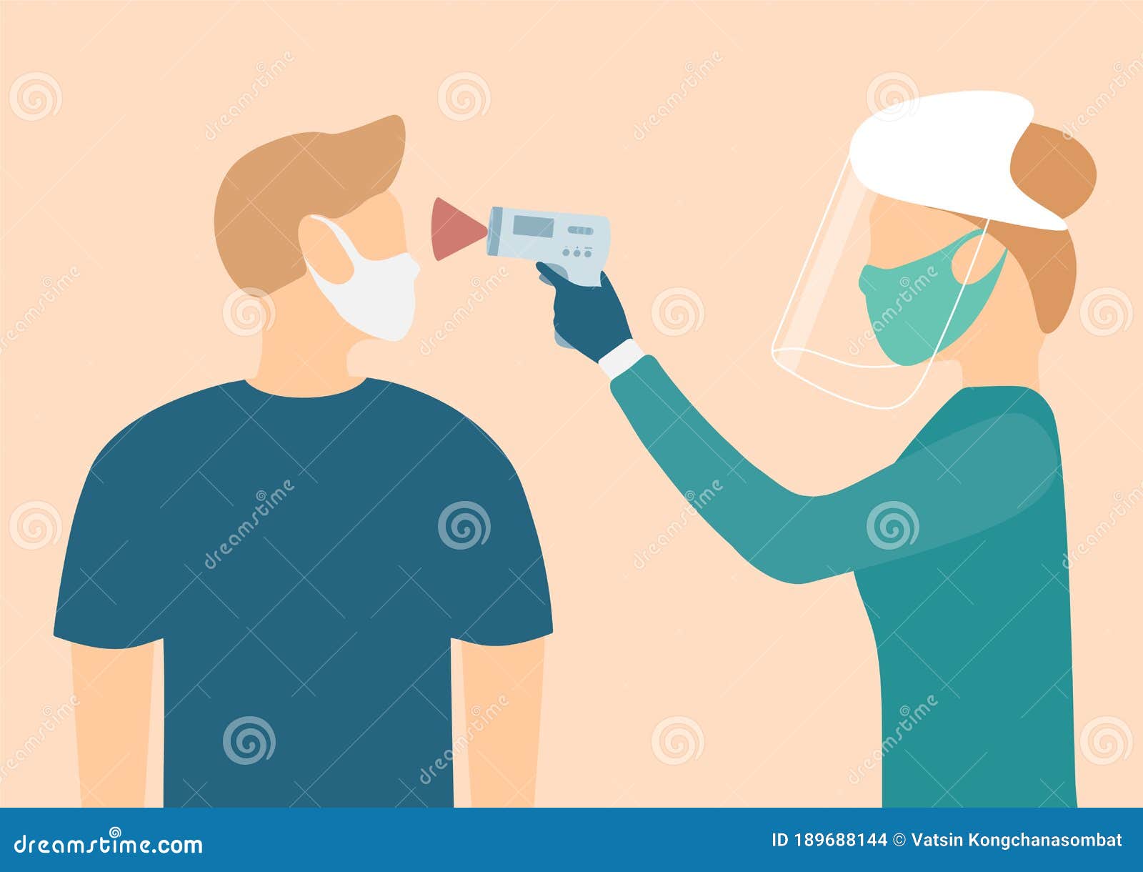 Medical Infrared Forehead Thermometer Or Thermometer Gun Cartoon Vector ...