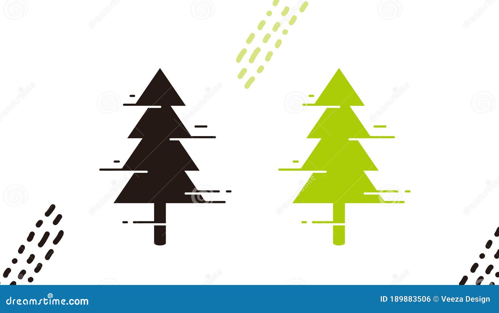 Two Different Color of Tree Simple Icon Illustration Vector Stock ...