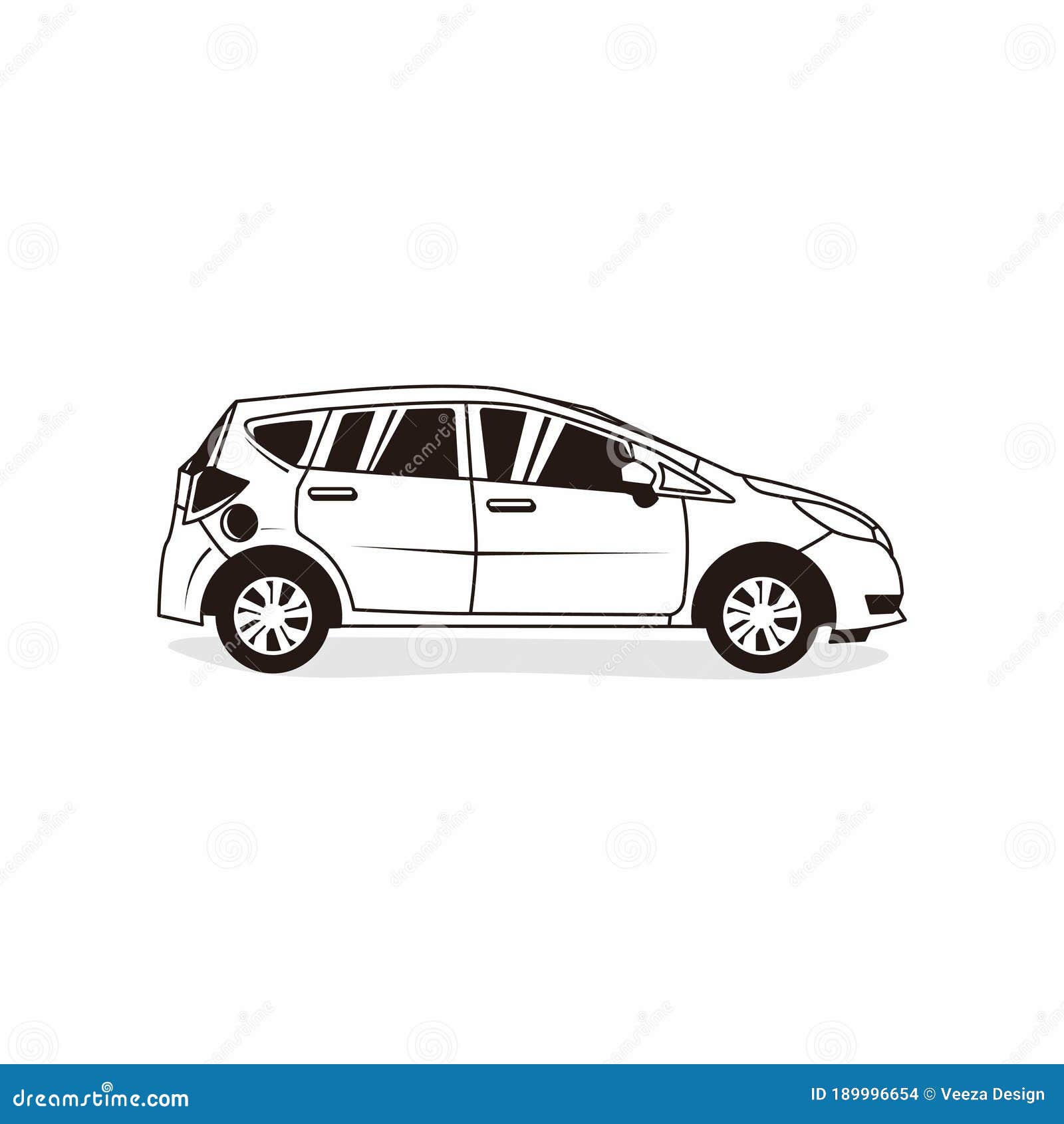 Lmpv Car Landscape Black Color Illustration Vector Stock Vector ...