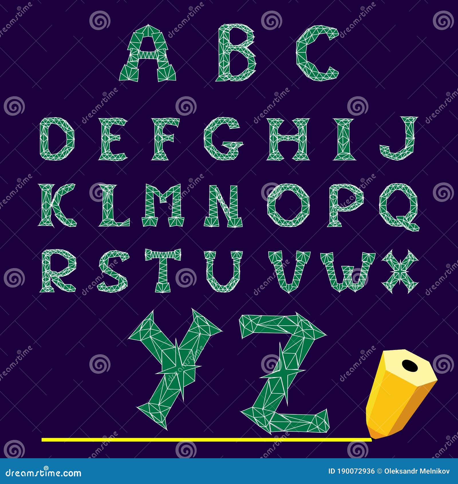 Alphabet. Set of Letters in the Decoration of Vector Graphics Stock ...
