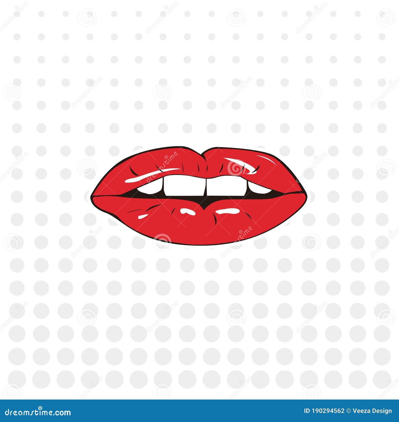 Lip Cartoon Design Vector with Round Bakground Illustration Stock ...
