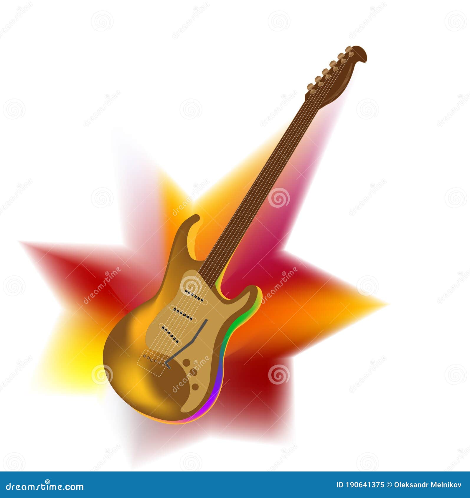 Realistic Image of an Electric Guitar. Banner for Musicians Stock ...